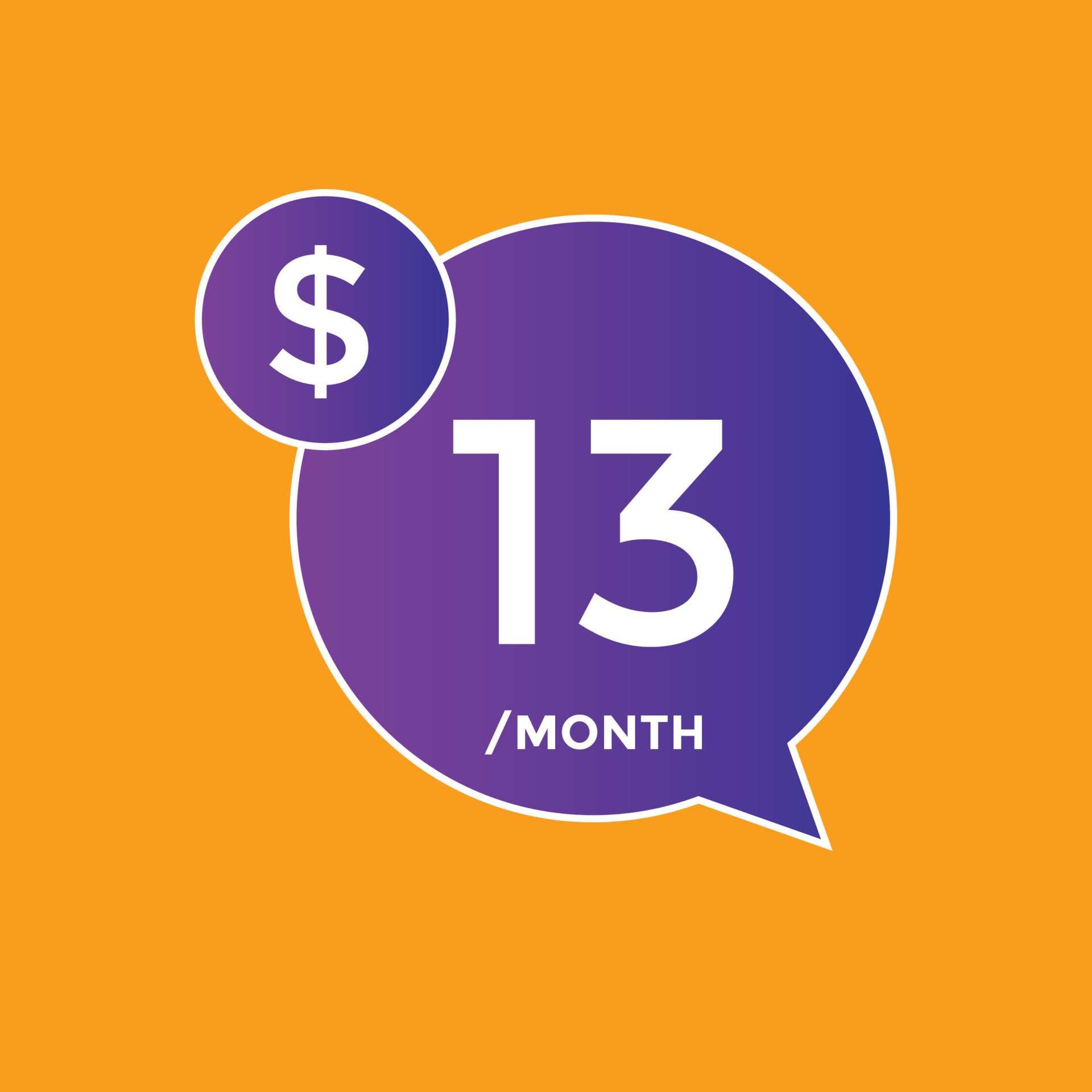 13 Dollar Price Tag Price 13 USD Dollar Only Sticker Sale Promotion