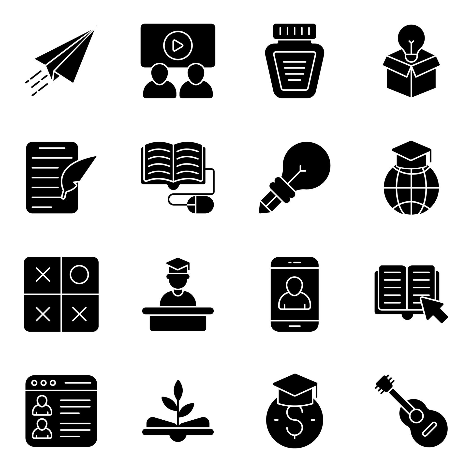 Pack of Education and Knowledge Solid Icons 13922552 Vector Art at Vecteezy
