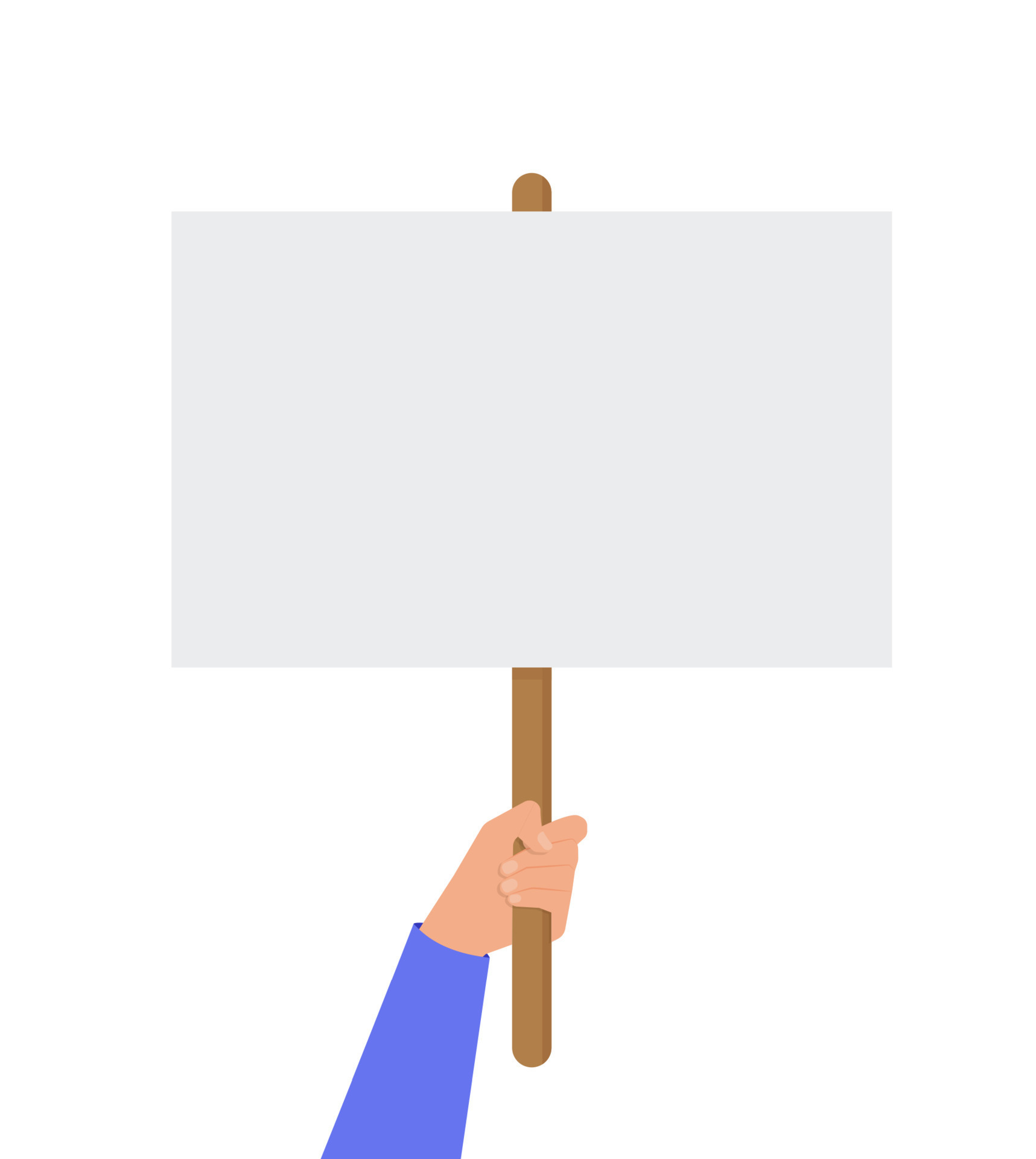 Empty Sign In Hand Hands Holding Blank Protest Poster Cartoon Vector