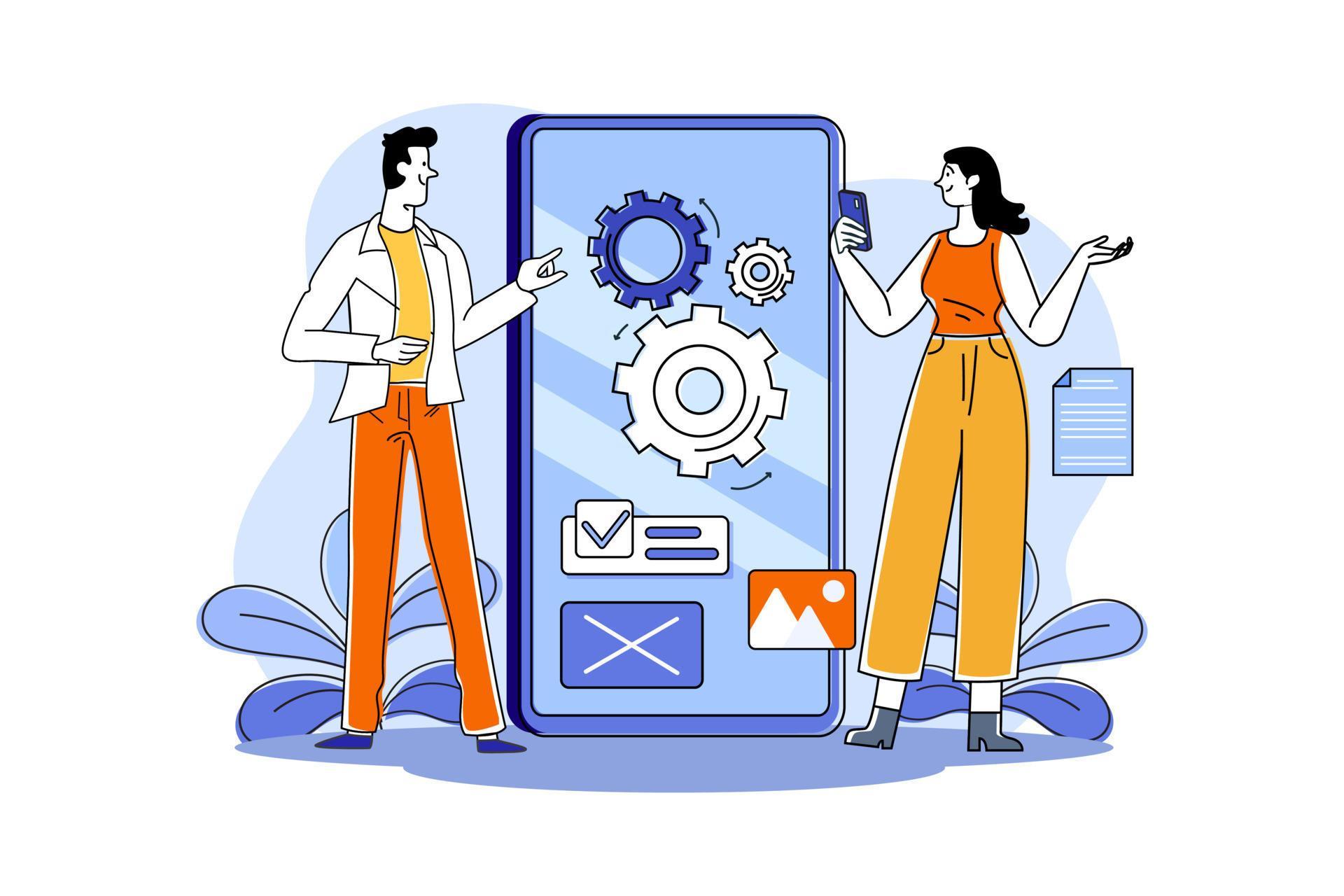 Software Testing Illustration concept on white background 13927133 ...