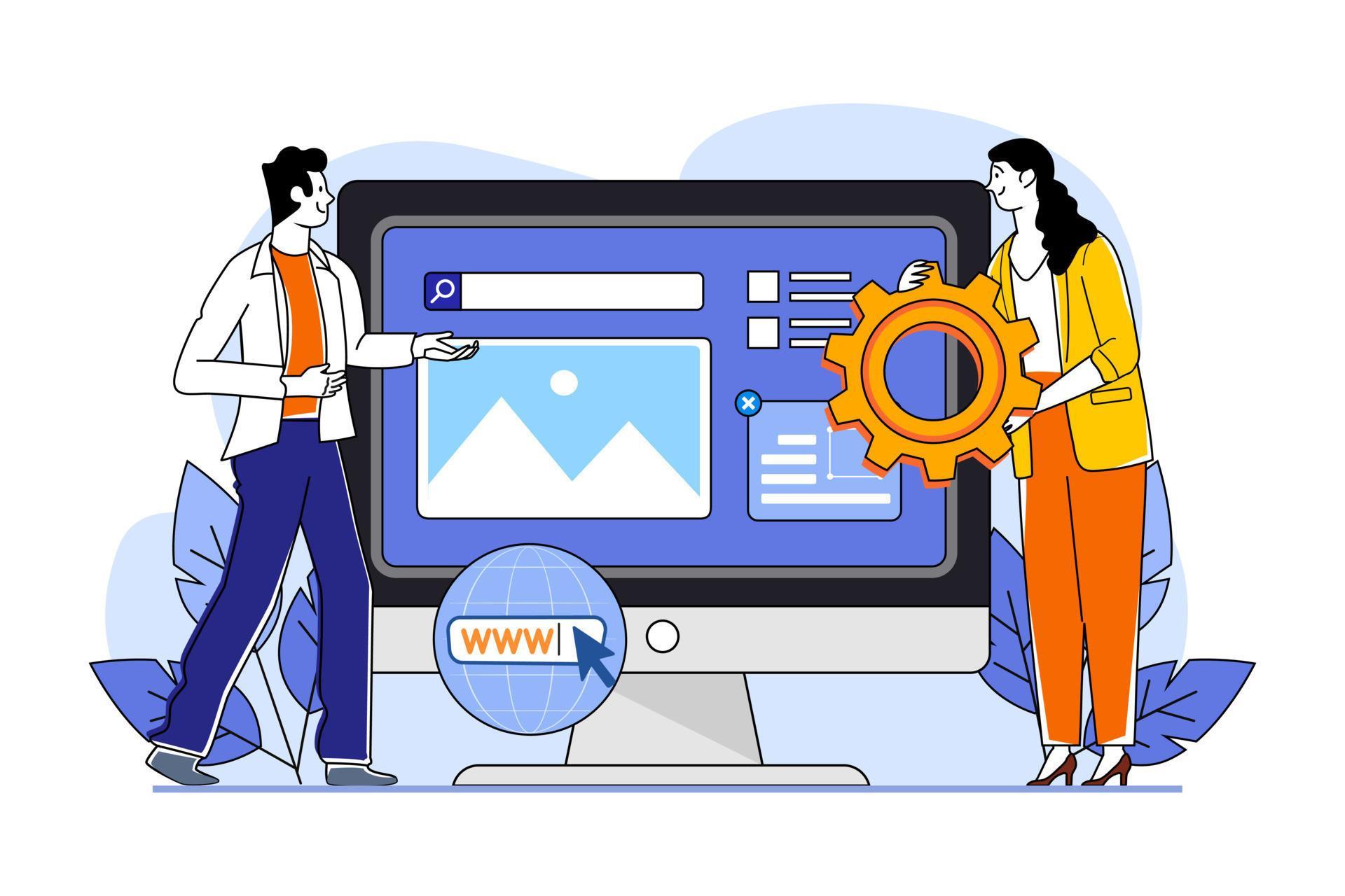 Web Development Illustration concept on white background 13927189 Vector Art at Vecteezy