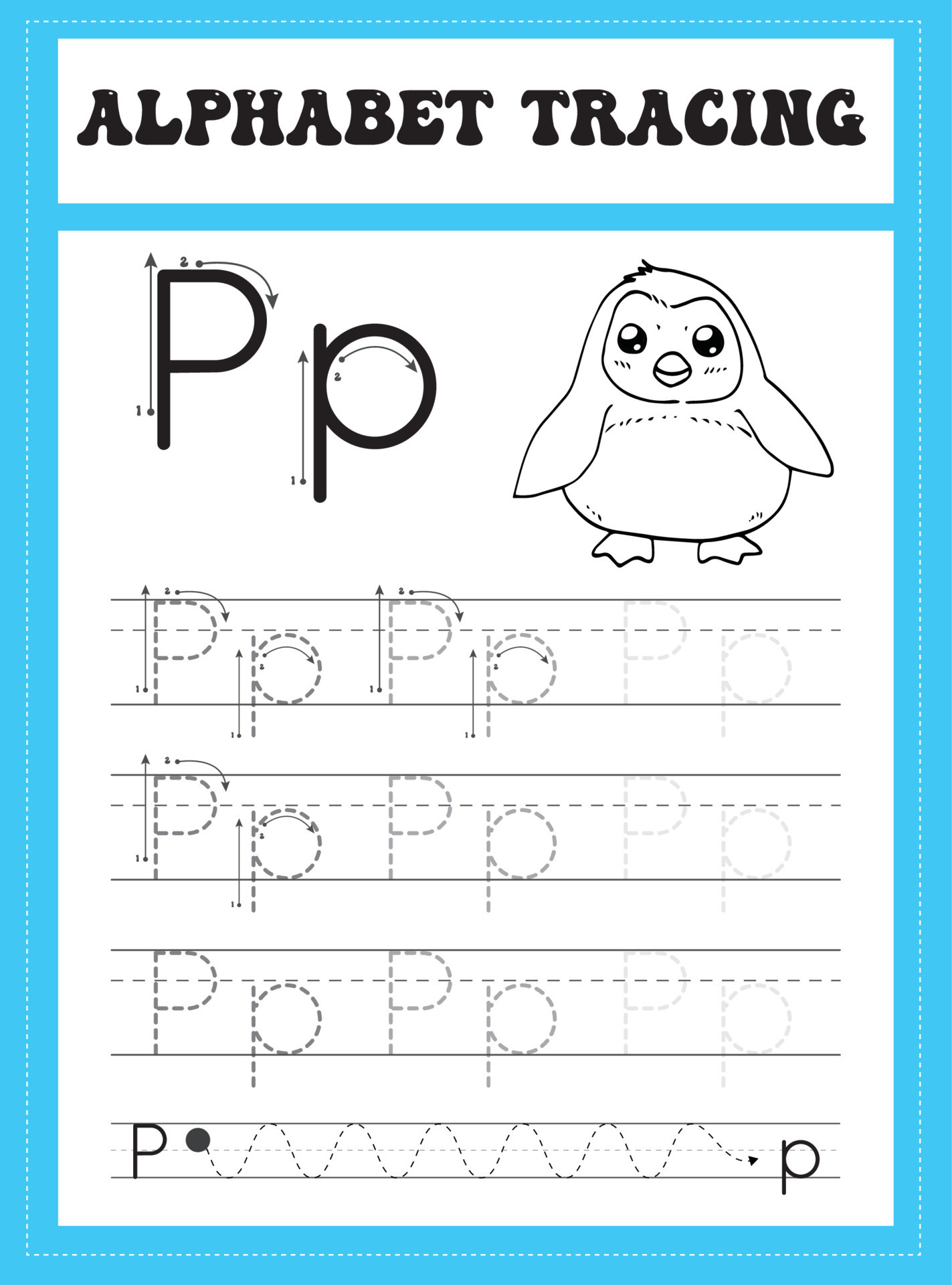 Alphabet Letter Tracing 13927215 Vector Art at Vecteezy