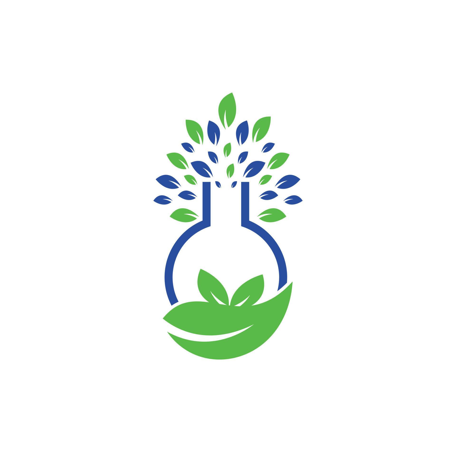 Lab tree logo. Green lab vector logo design. Leaf and Lab Bottle logo ... Lab tree logo. Green lab vector logo design. Leaf and Lab Bottle logo ...