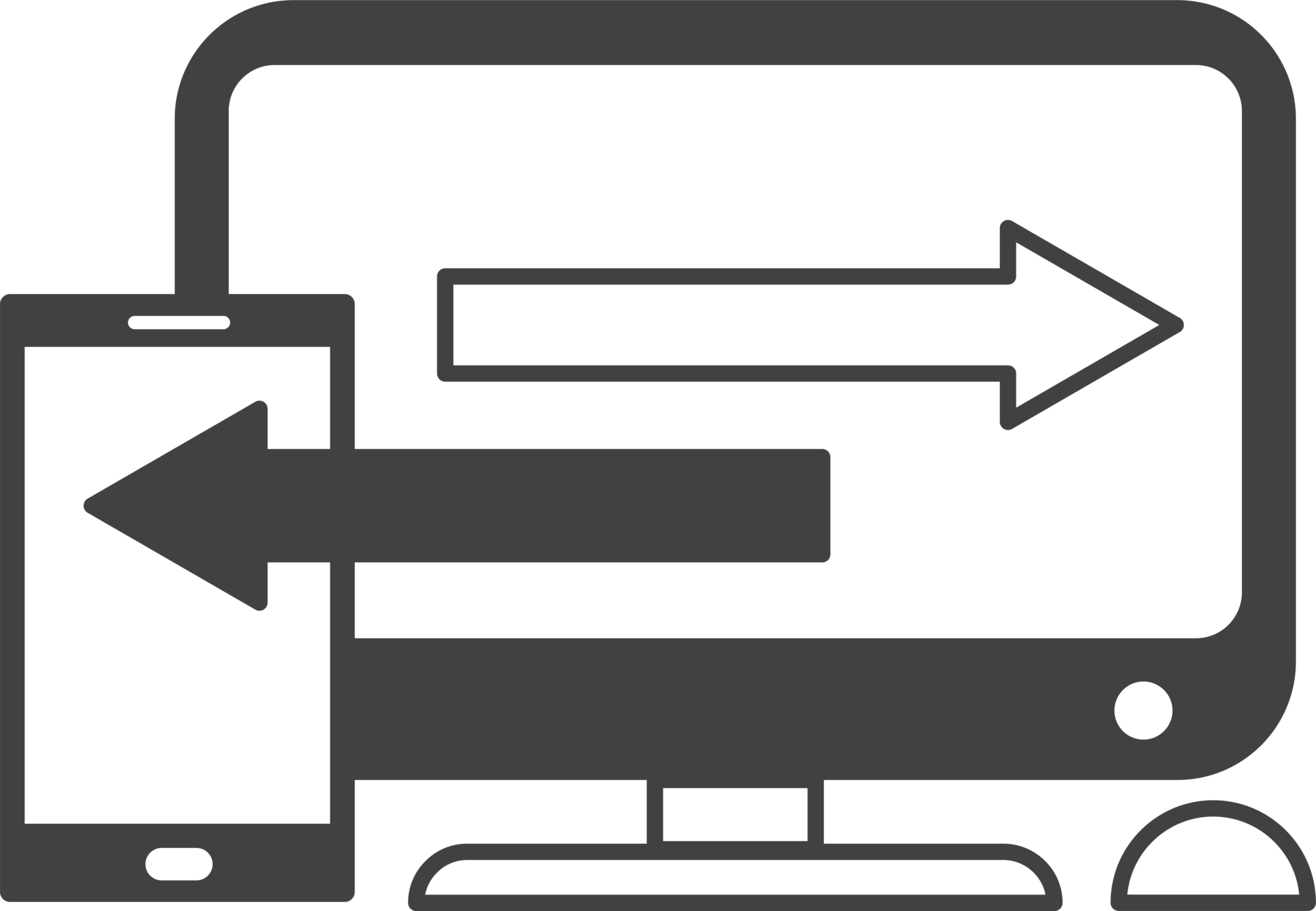 Laptop And Synchronization Illustration In Minimal Style 13927694 Png