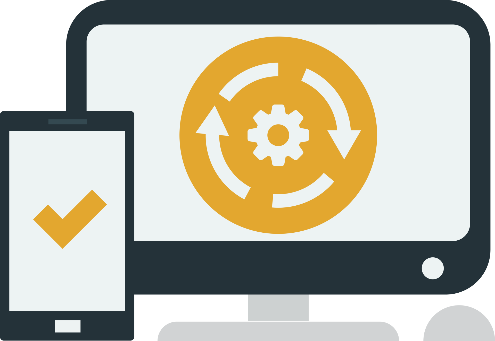 Laptop And Synchronization Illustration In Minimal Style 13927785 Png