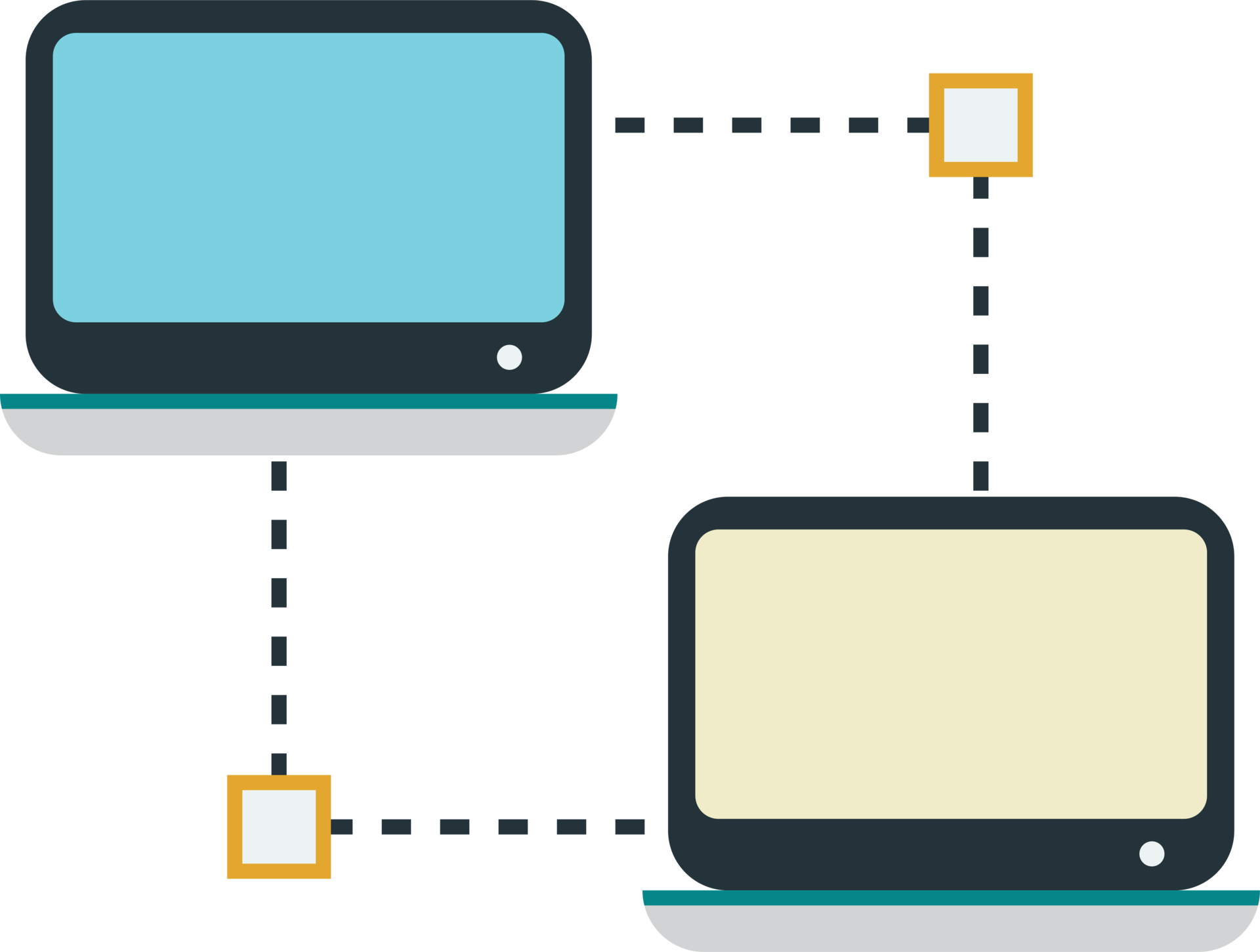 Laptop And Synchronization Illustration In Minimal Style 13927788 Png