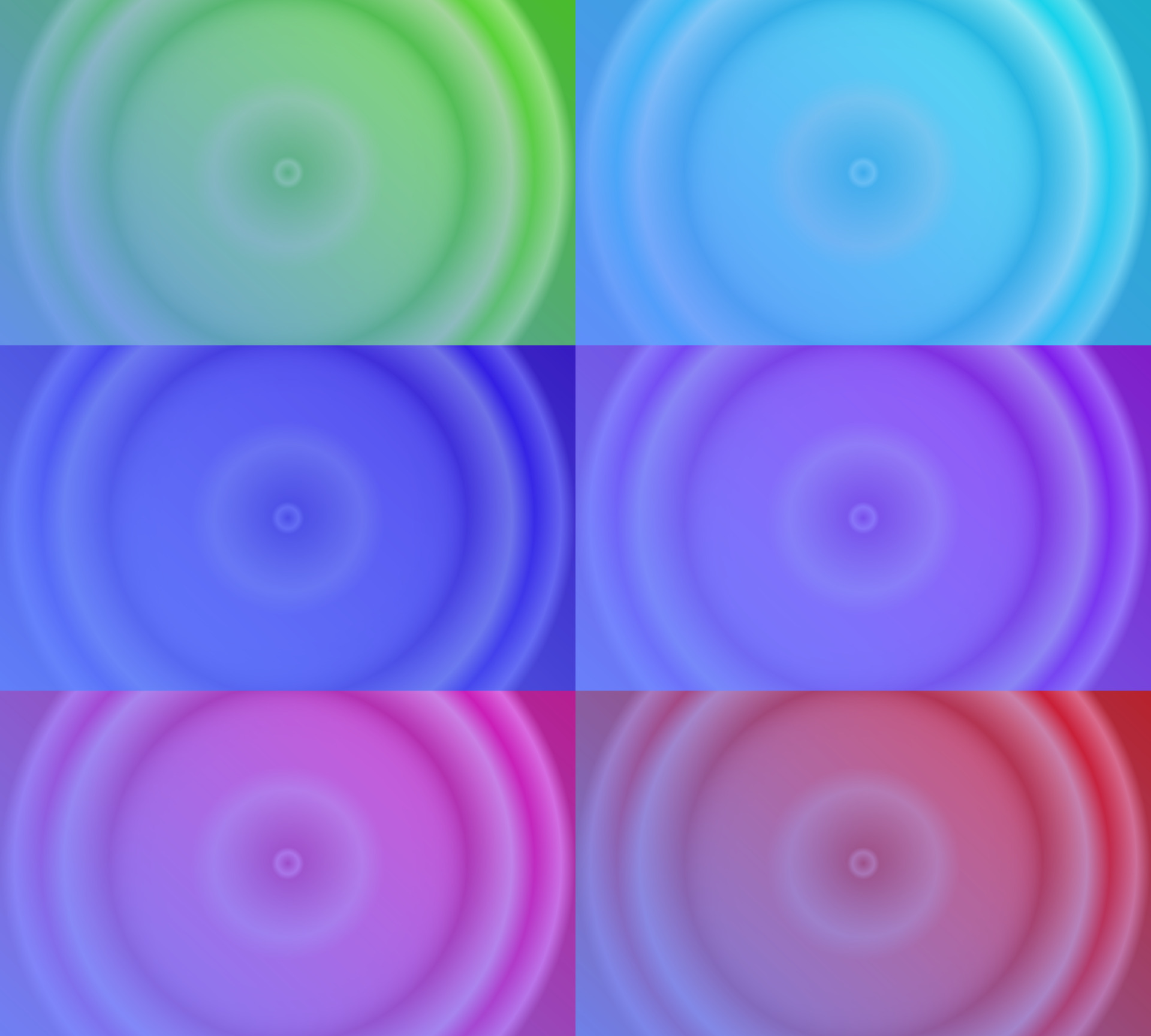 Six Sets Of Blue Circle Radial Gradient Abstract Background Simple Blur Shiny Modern And