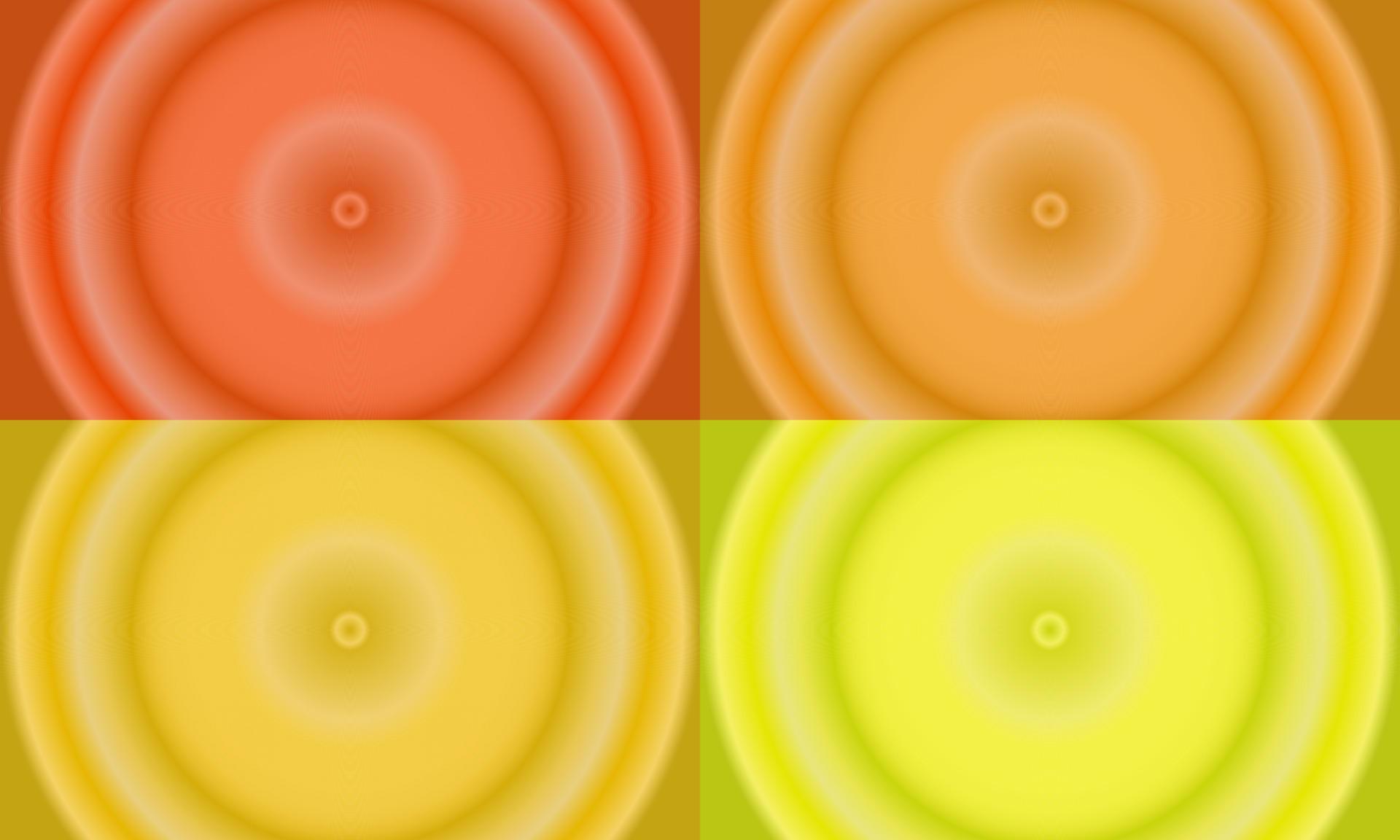 Four Sets Of Orange Yellow And Brown Circle Radial Gradient Abstract Background Simple Blur
