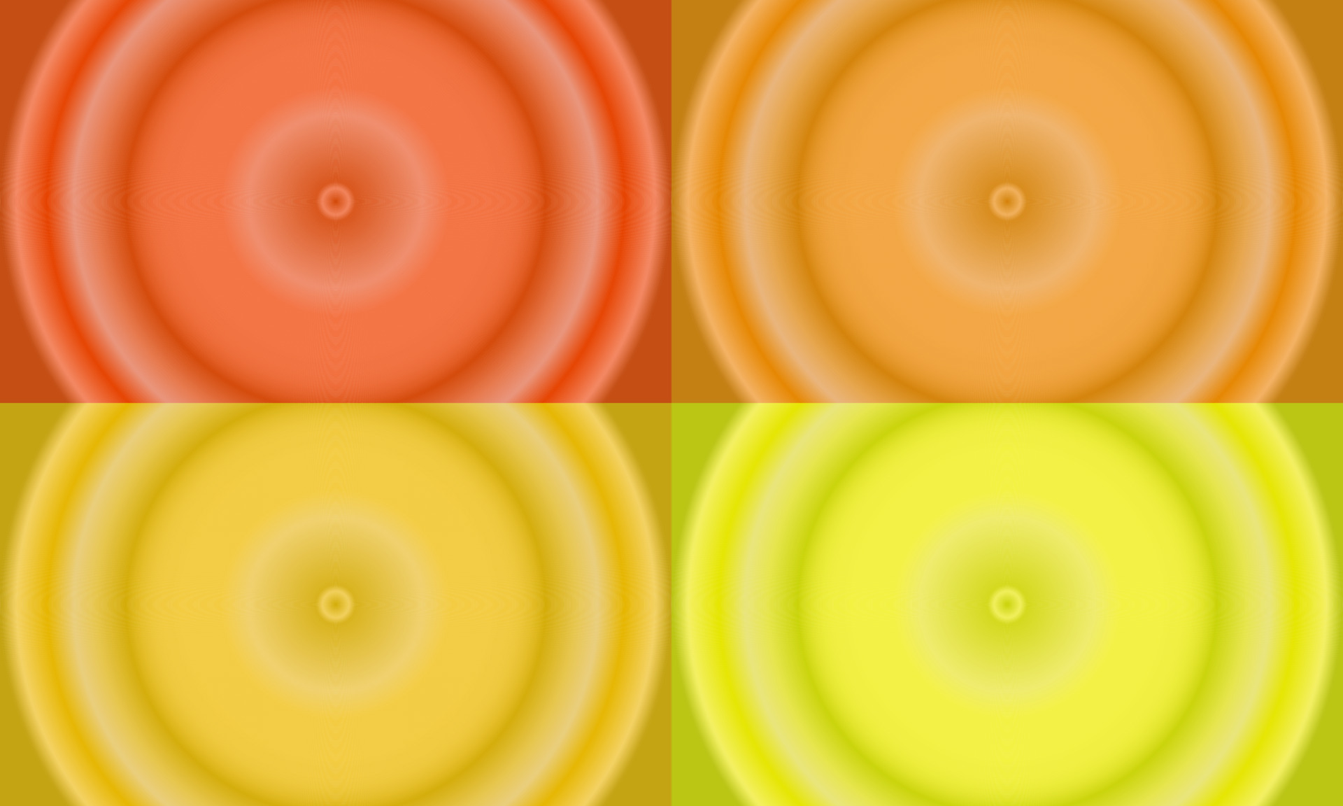 Four Sets Of Orange Yellow And Brown Circle Radial Gradient Abstract Background Simple Blur