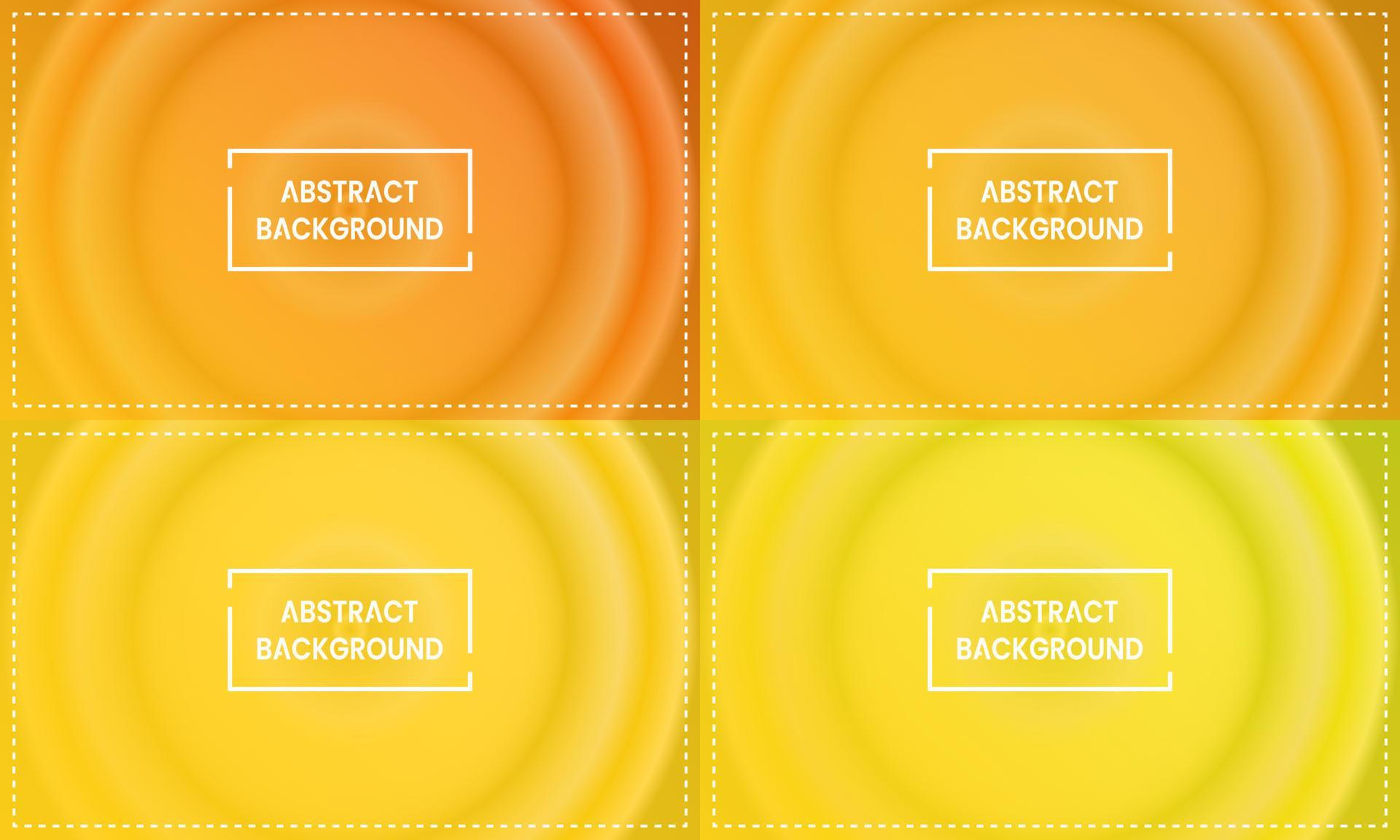 Four Sets Of Yellow Circle Radial Gradient Abstract Background Simple Blur Shiny Modern And
