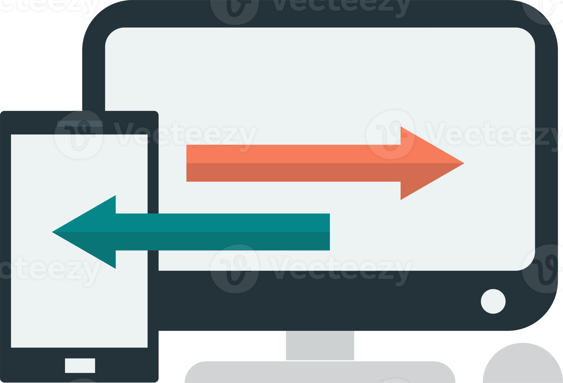 Laptop And Synchronization Illustration In Minimal Style 13928596 Png