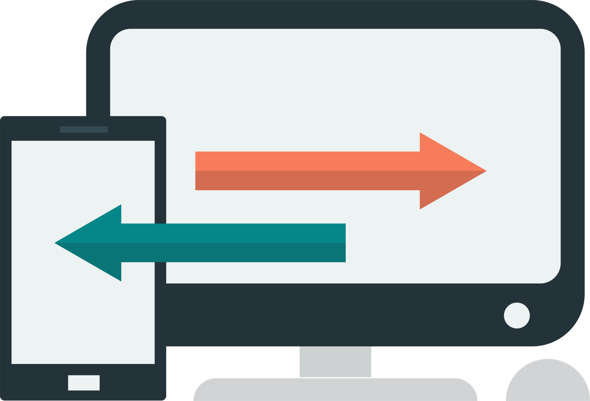 Laptop And Synchronization Illustration In Minimal Style 13928596 Png