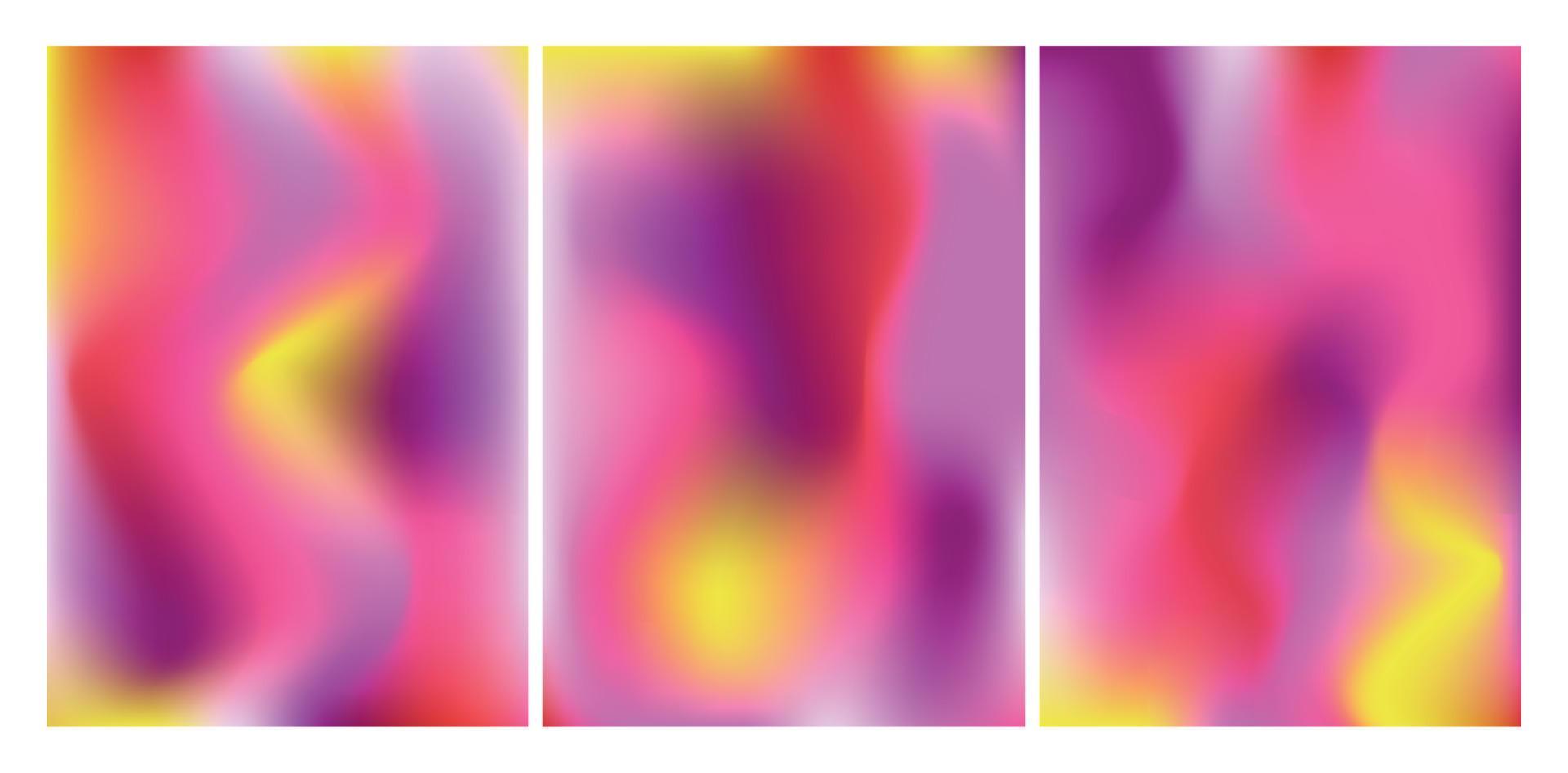 Set of red and purple gradients in Y2k style. Three rectangular ...