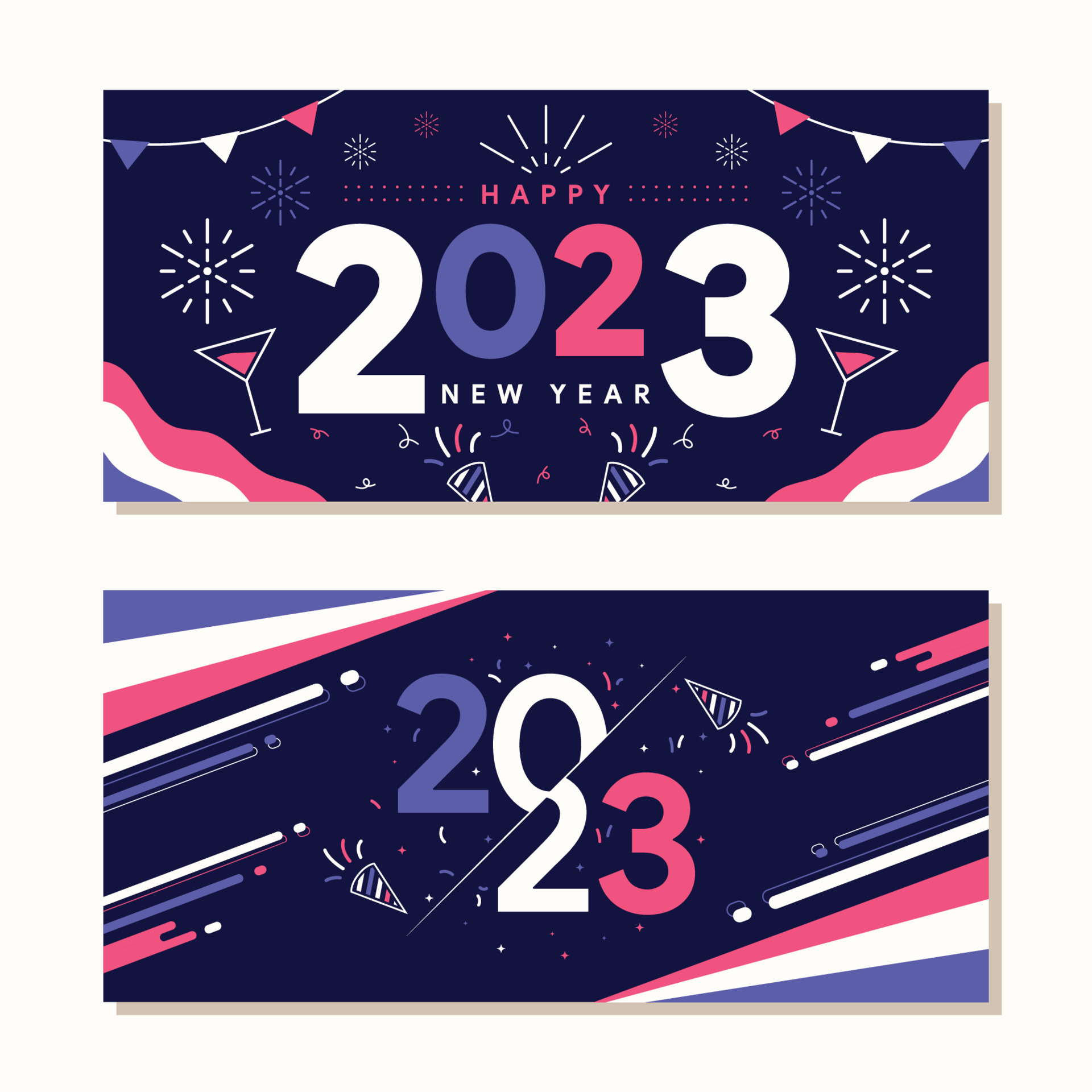 flat new year horizontal banner template 13931555 Vector Art at Vecteezy
