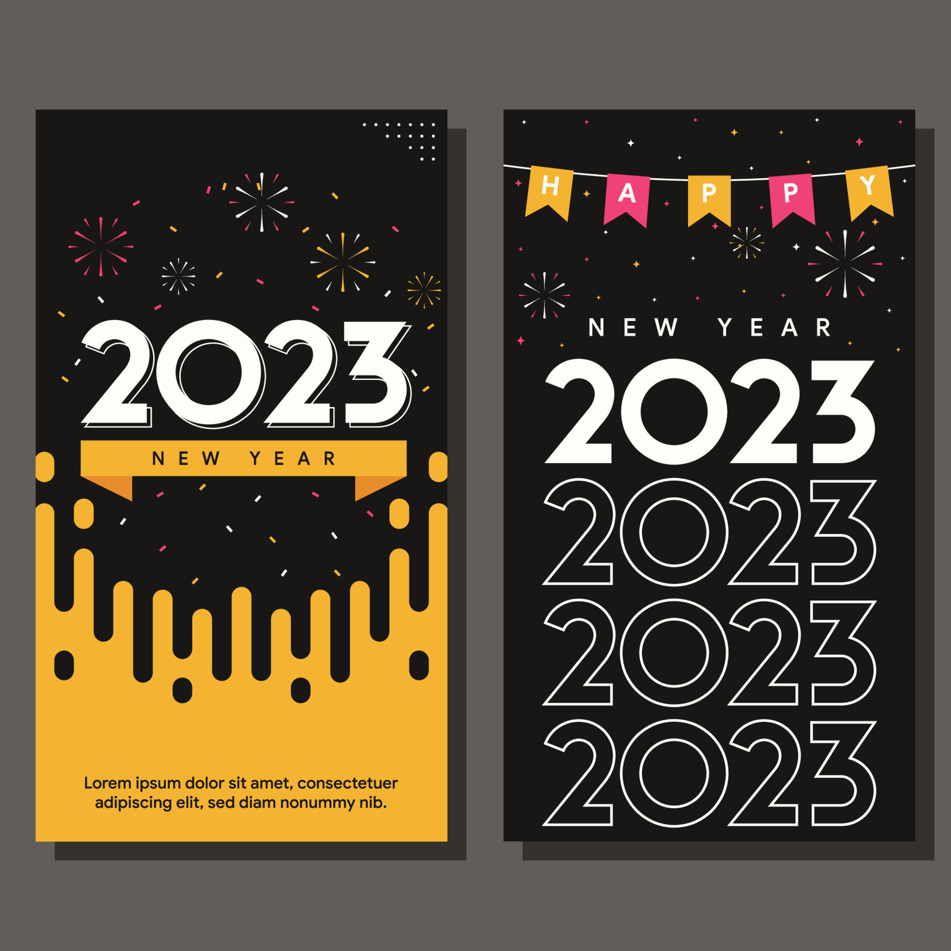 flat new year horizontal banner template 13931566 Vector Art at Vecteezy