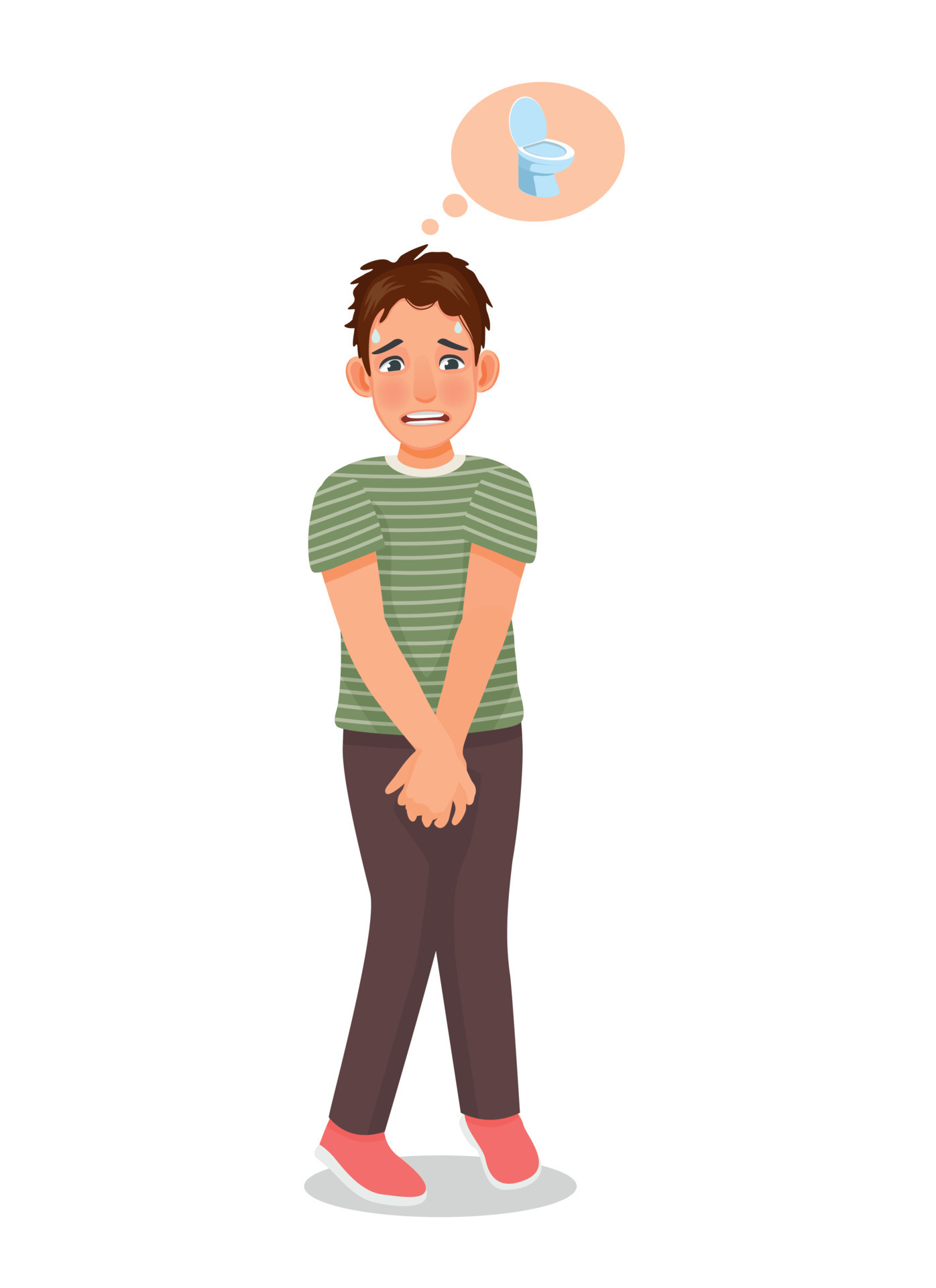 Handsome Young Man Need To Go To Toilet To Pee 13932003 Vector Art At Vecteezy
