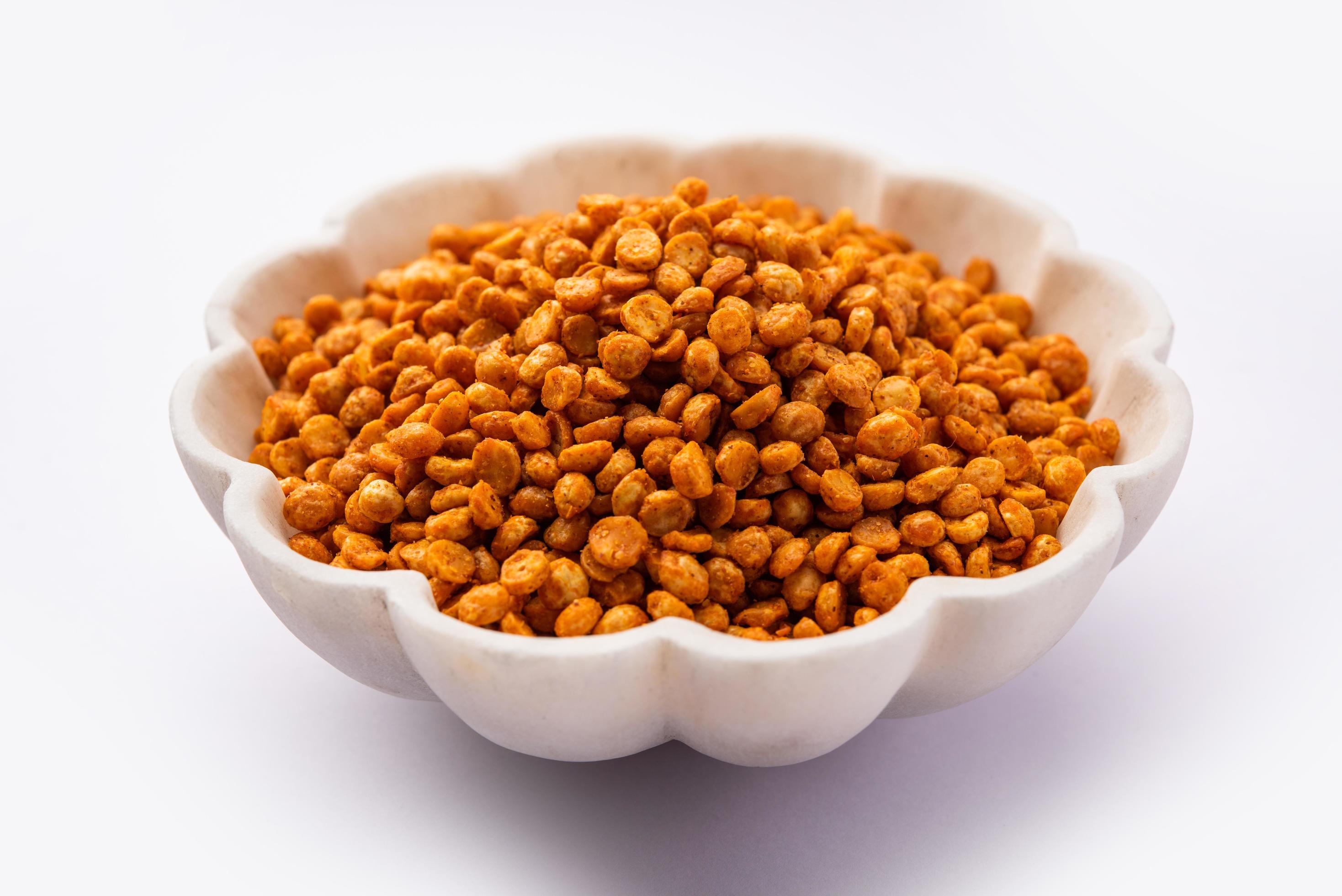 Fried and Spicy Chana Dal Masala namkeen is a popular Chakna recipe. served in a bowl 13934172 ...