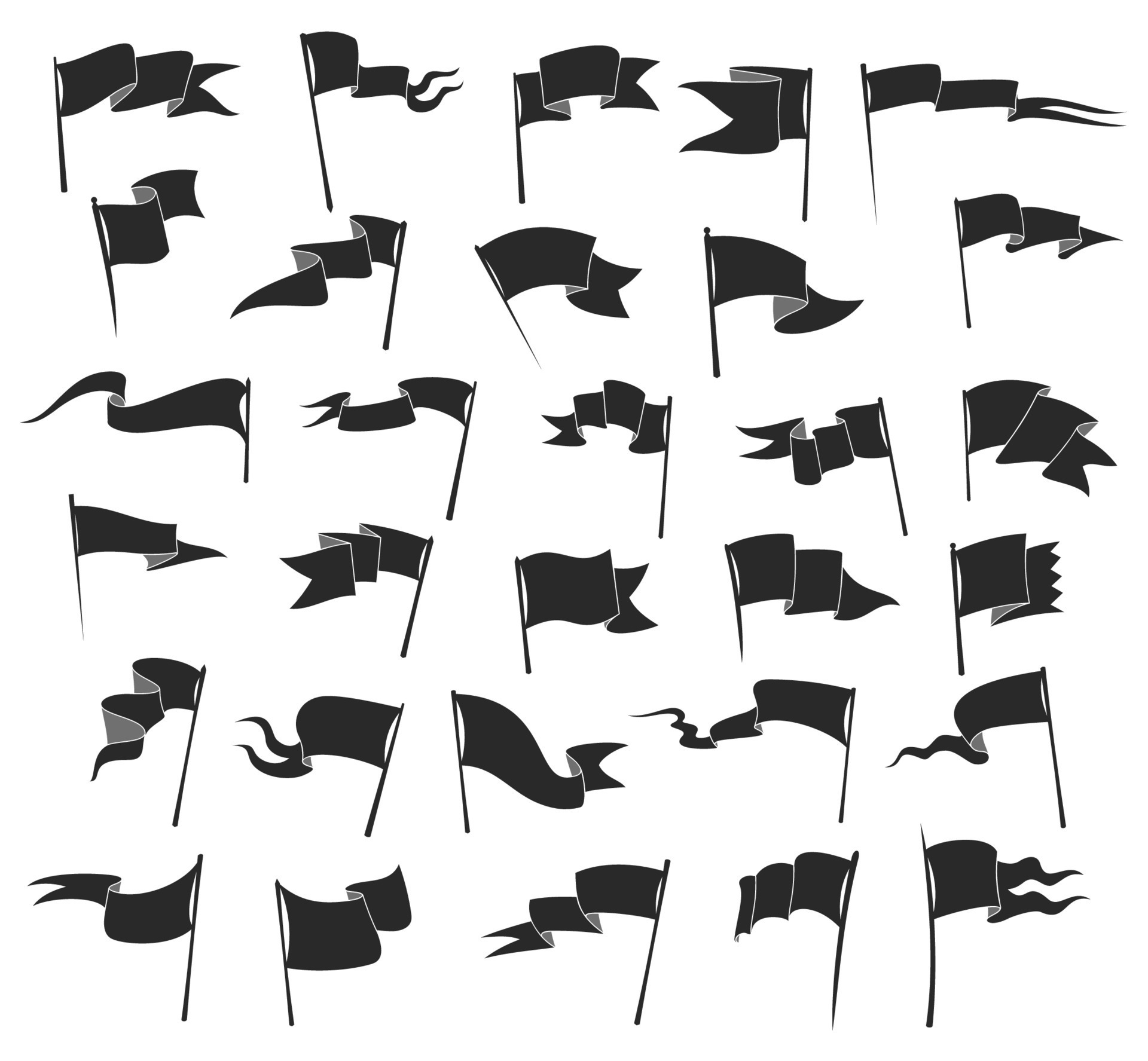 Retro isolated black pennant flags 13937340 Vector Art at Vecteezy