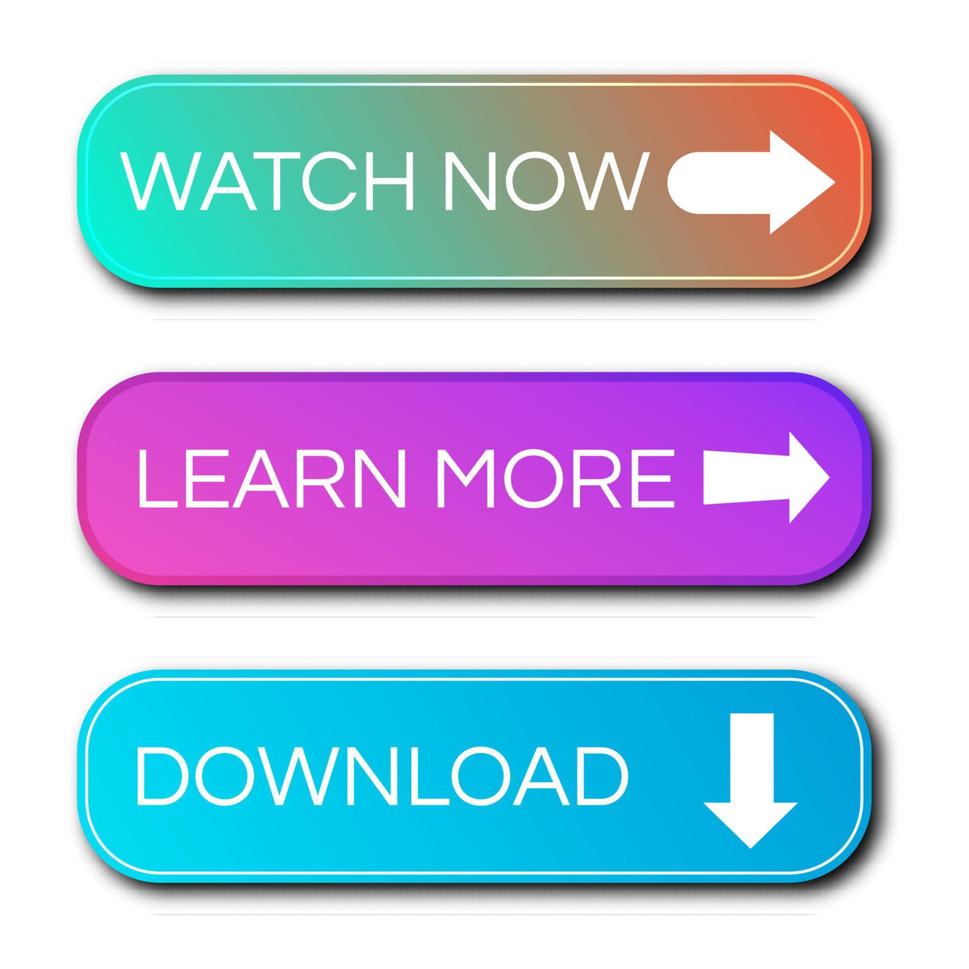 Set Of Three Modern Gradient Buttons With Shadows Read More Buttons Vector Illustration