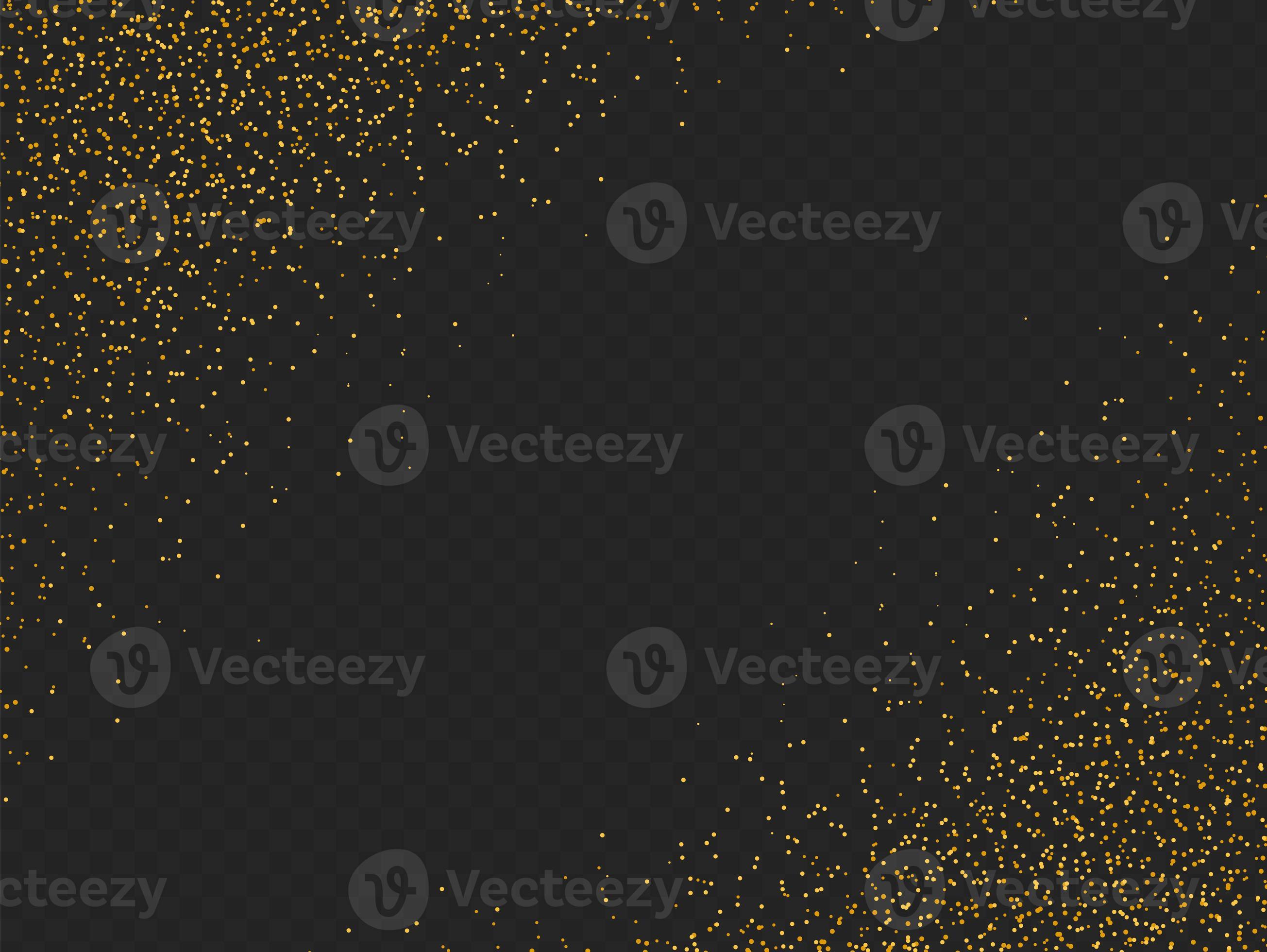 Gold glitter particles isolate on png or transparent background with sparkling snow and star ...