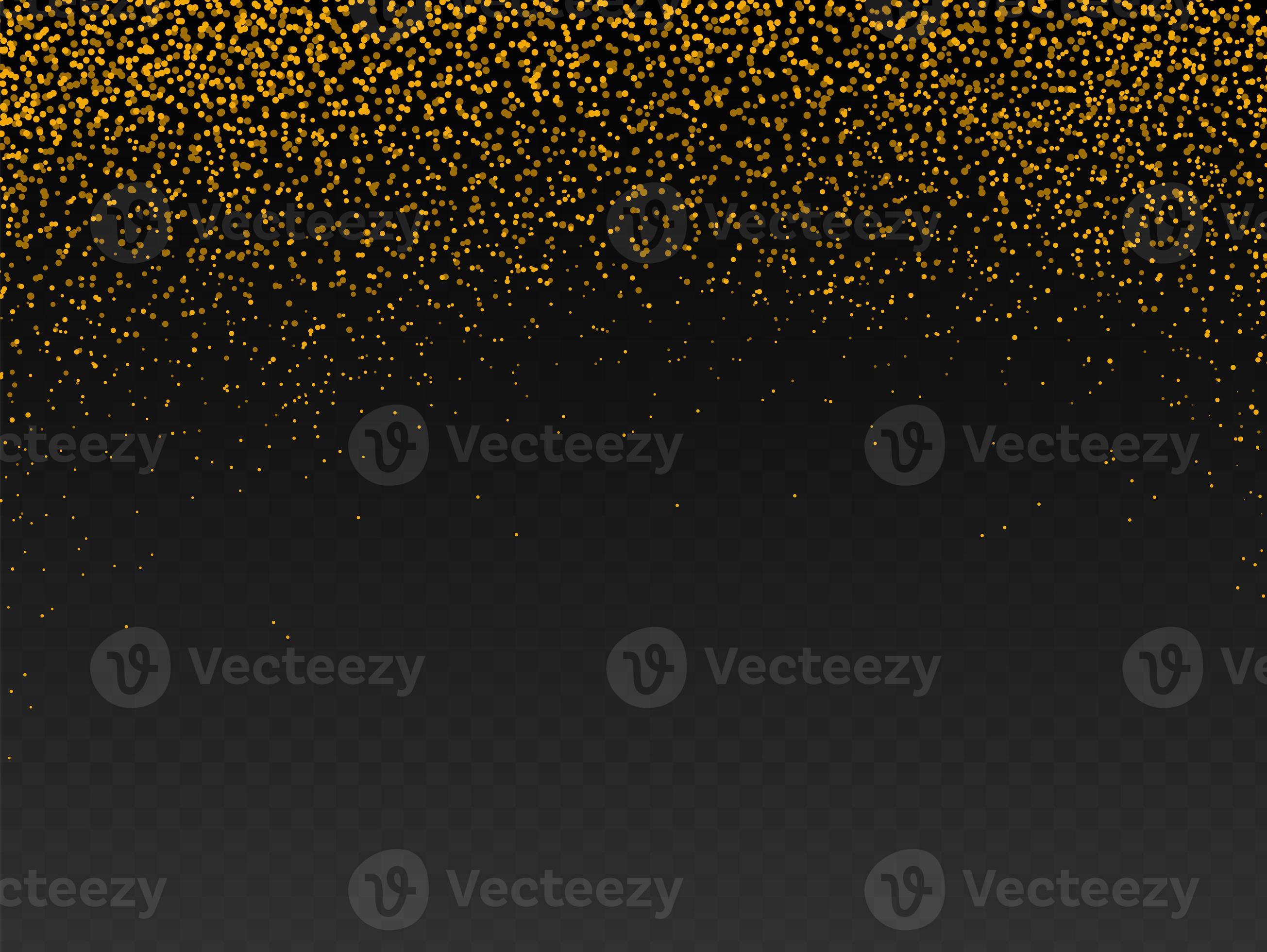 Gold glitter particles isolate on png or transparent background with sparkling snow and star ...