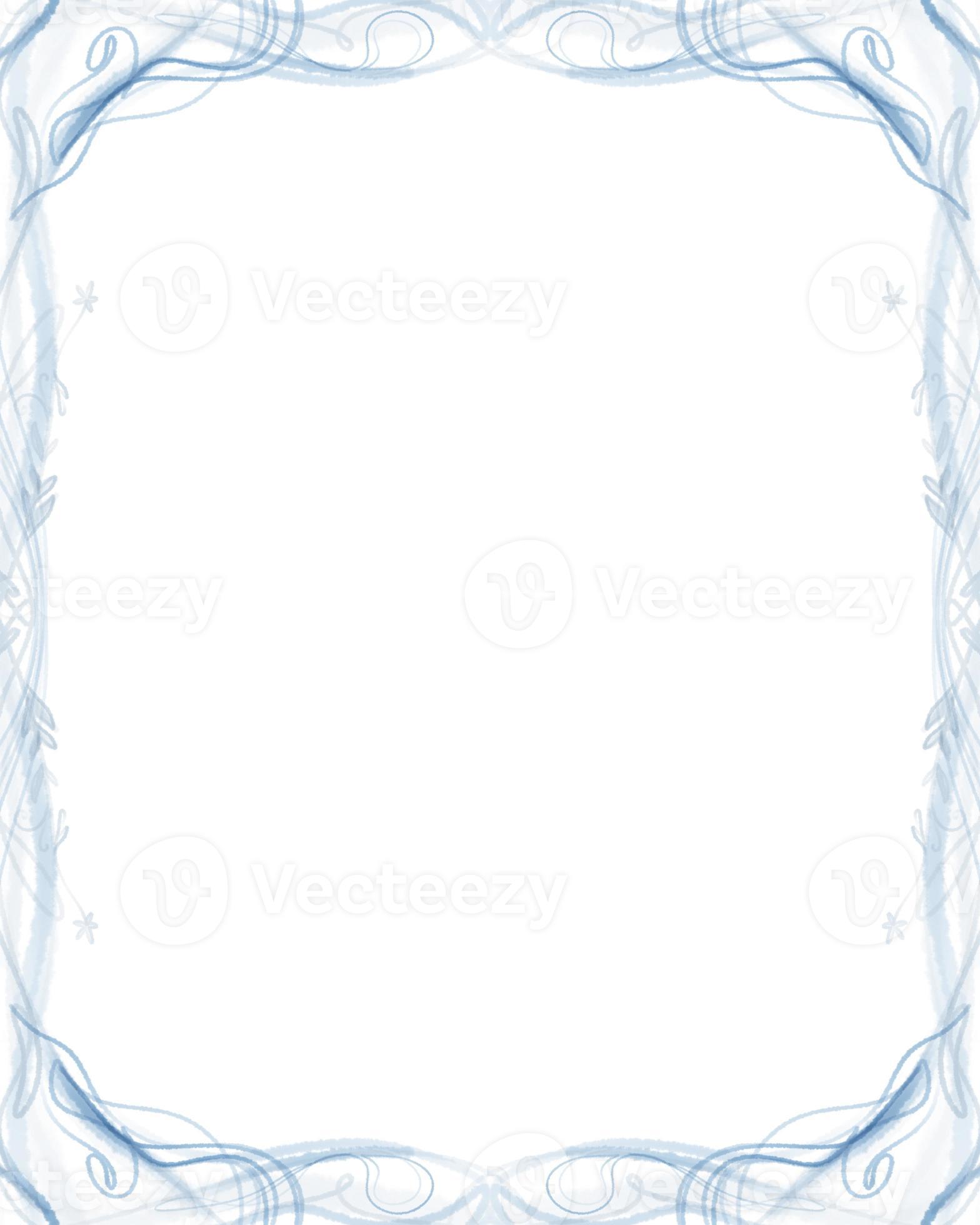 Elegant abstract blue frame. Watercolour drawing blue. for the design ...