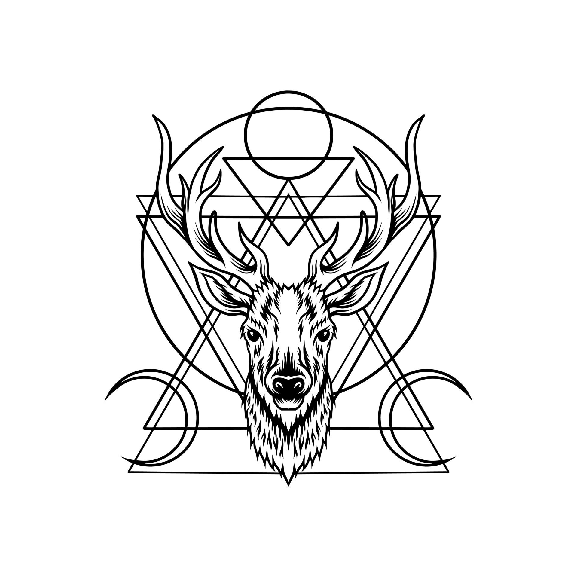 Deer head geometric 13946328 Vector Art at Vecteezy