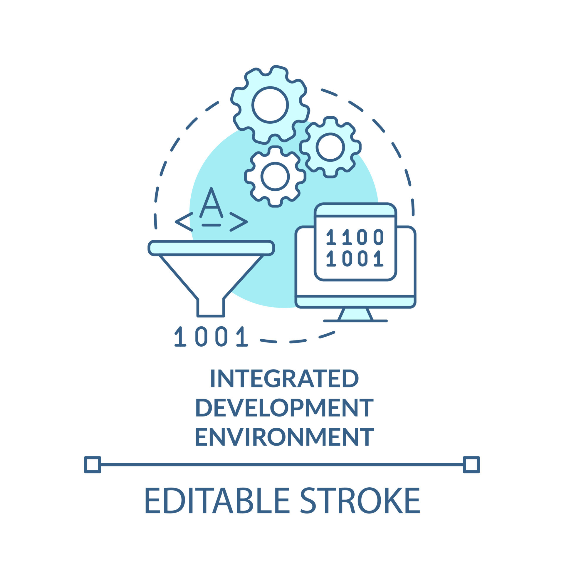 Integrated Development Environment Turquoise Concept Icon Programming Skills Abstract Idea Thin