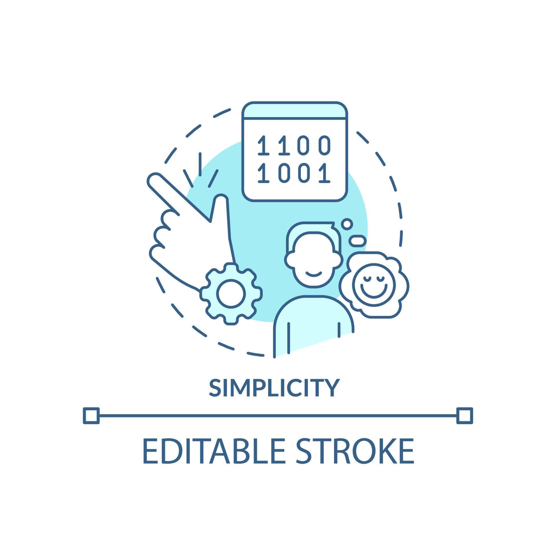 Simplicity Turquoise Concept Icon Easy To Learn Feature Of Programming Languages Abstract Idea