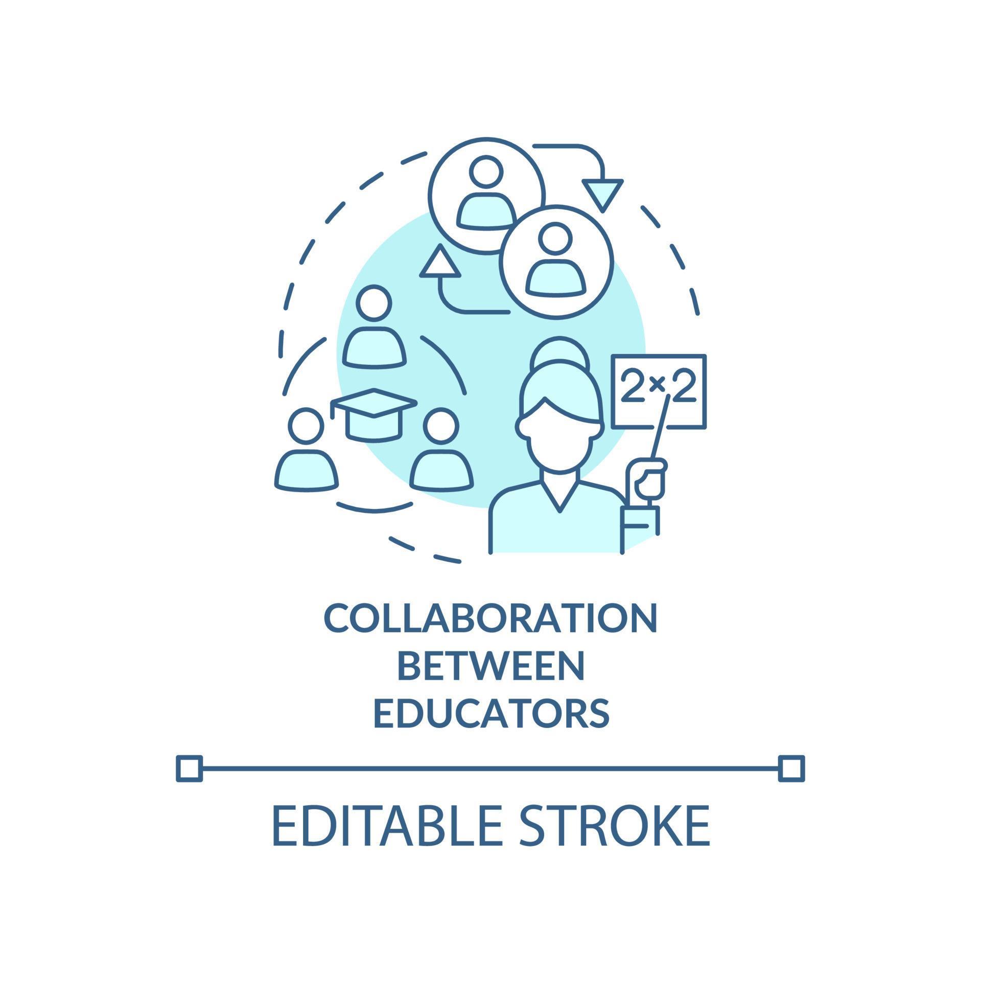 Collaboration Between Educators Turquoise Concept Icon Inclusive Classrooms Benefit Abstract
