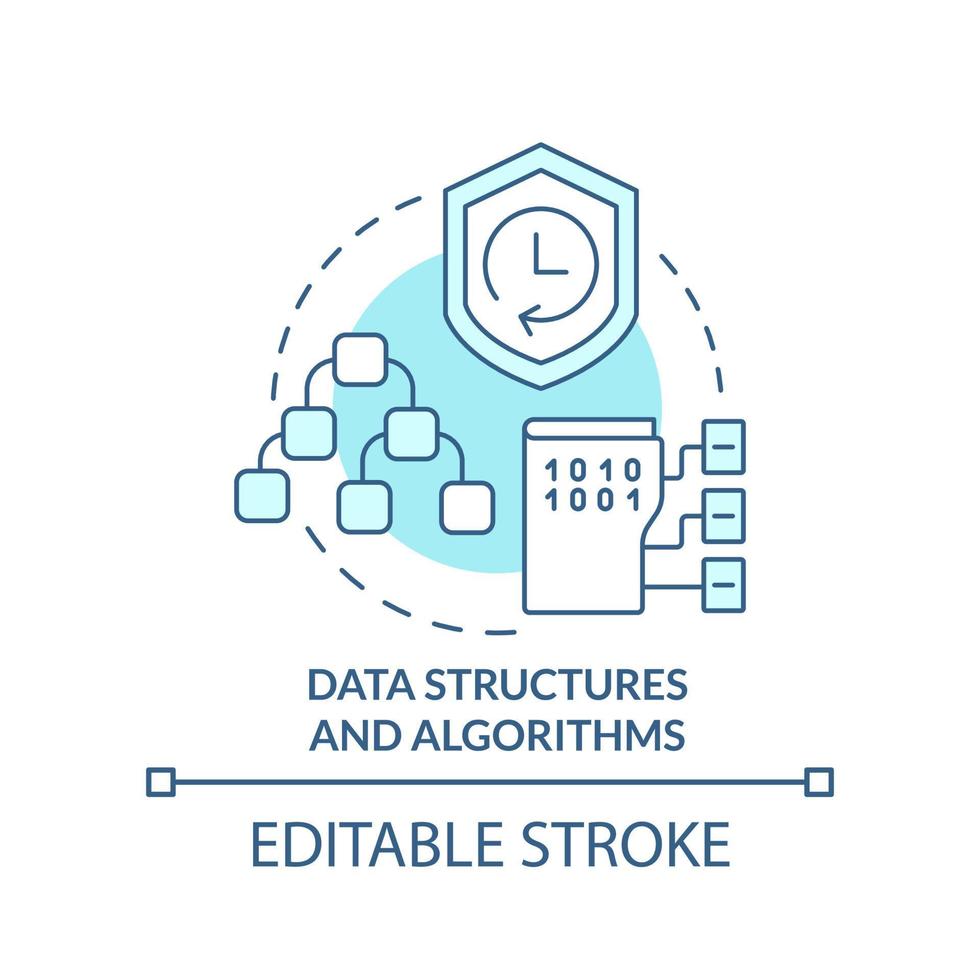Data Structures And Algorithms Turquoise Concept Icon Programming Skill Abstract Idea Thin Line