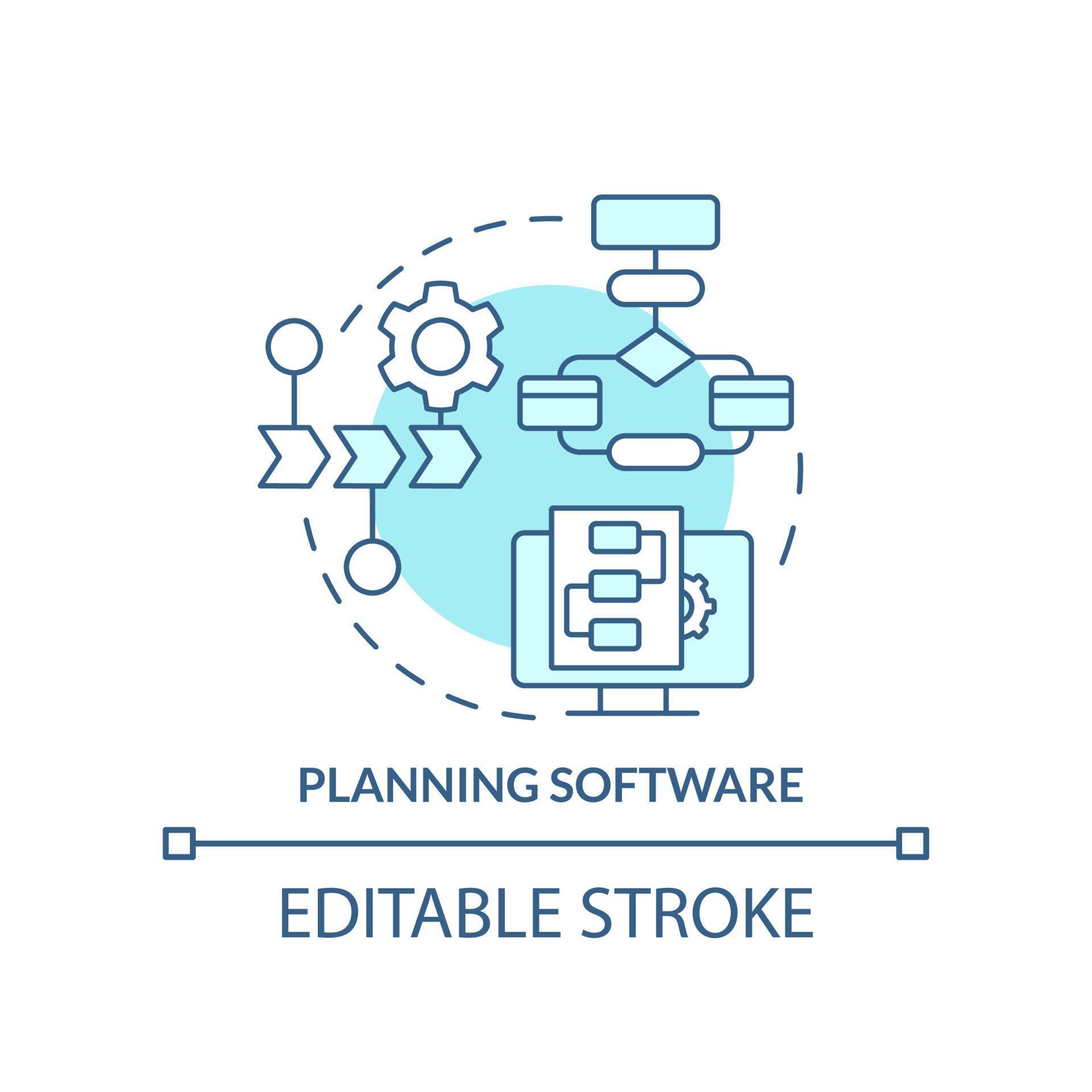 Planning software turquoise concept icon. Use models for project. Programming skill abstract ...