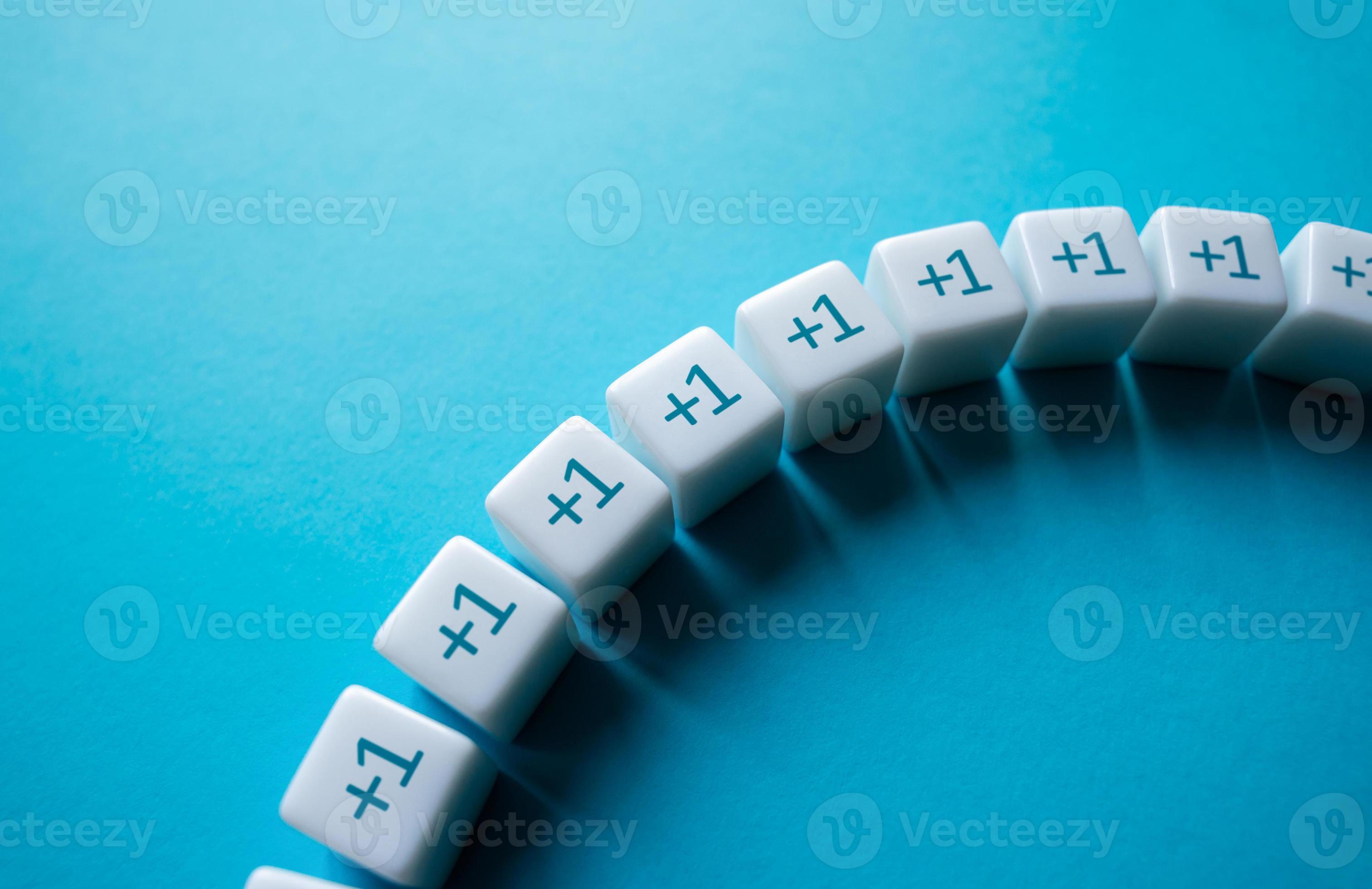 Sequence plus one. Add one more. Power in unity. Gain step by step ...