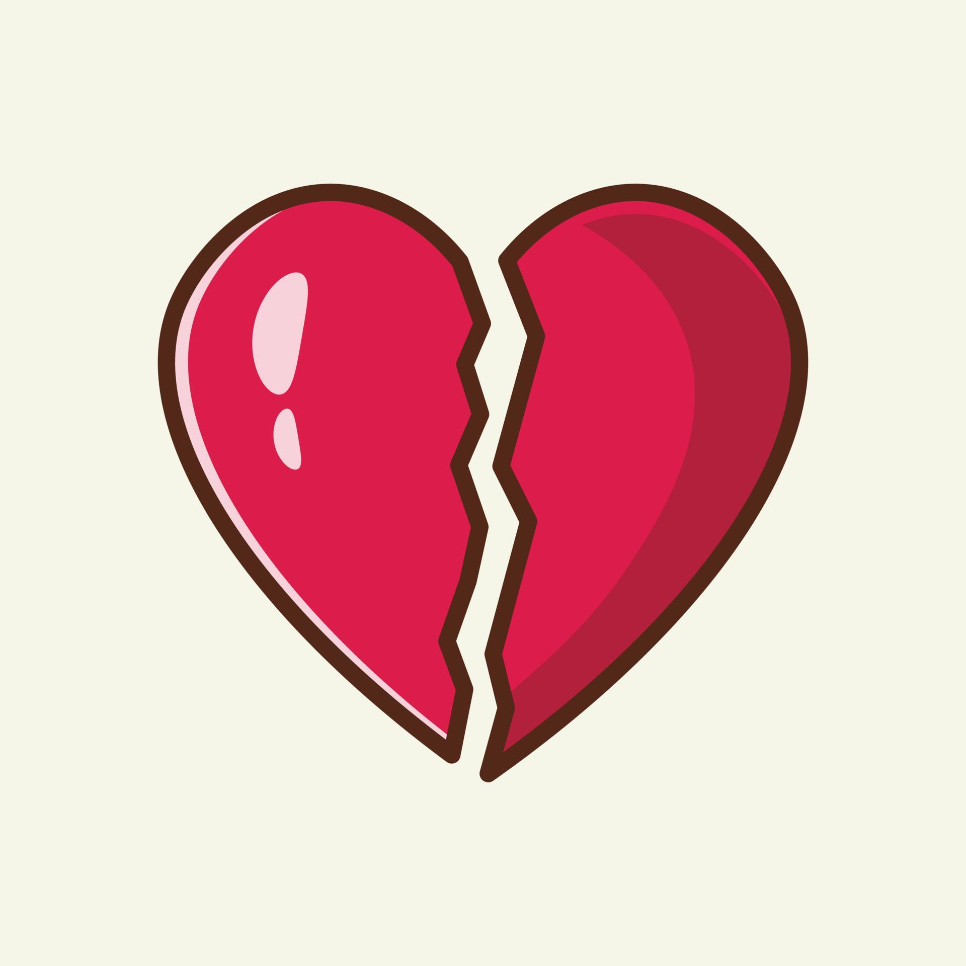 Broken heart cartoon icon vector illustration 13948234 Vector Art at ...