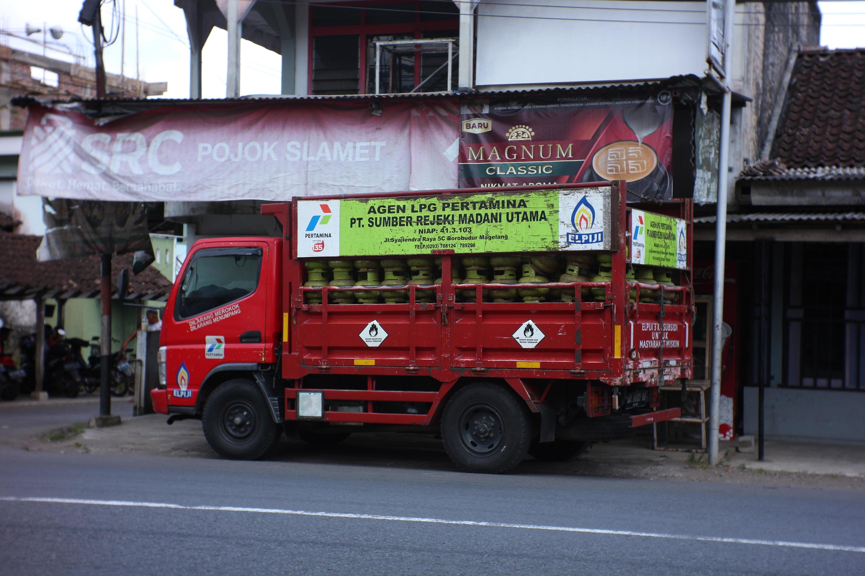 Magelang,Indonesia,2022- LPG gas truck for community needs. 13952082 Stock Photo at Vecteezy