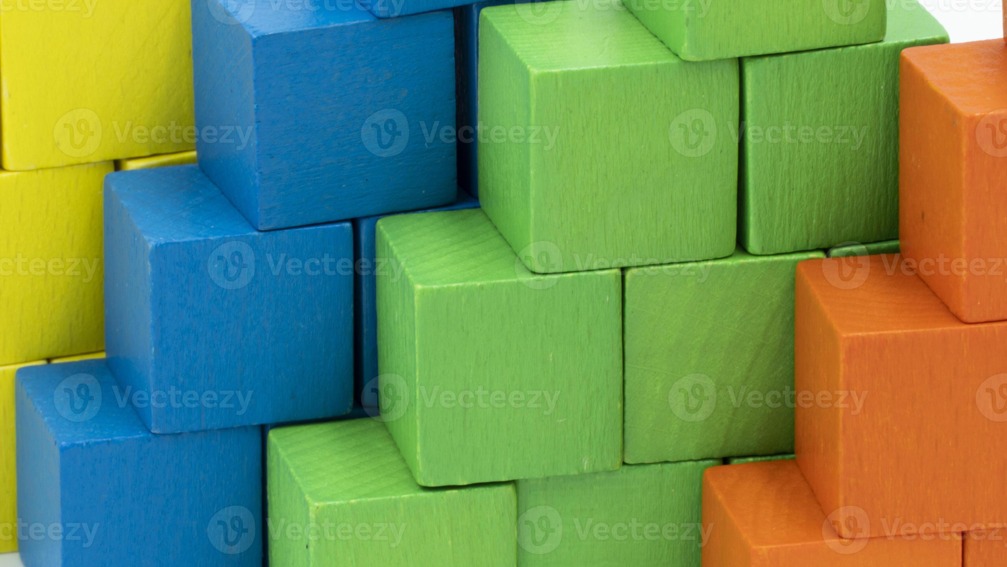wooden building blocks wood cube building blocks 13952480 Stock Photo ...