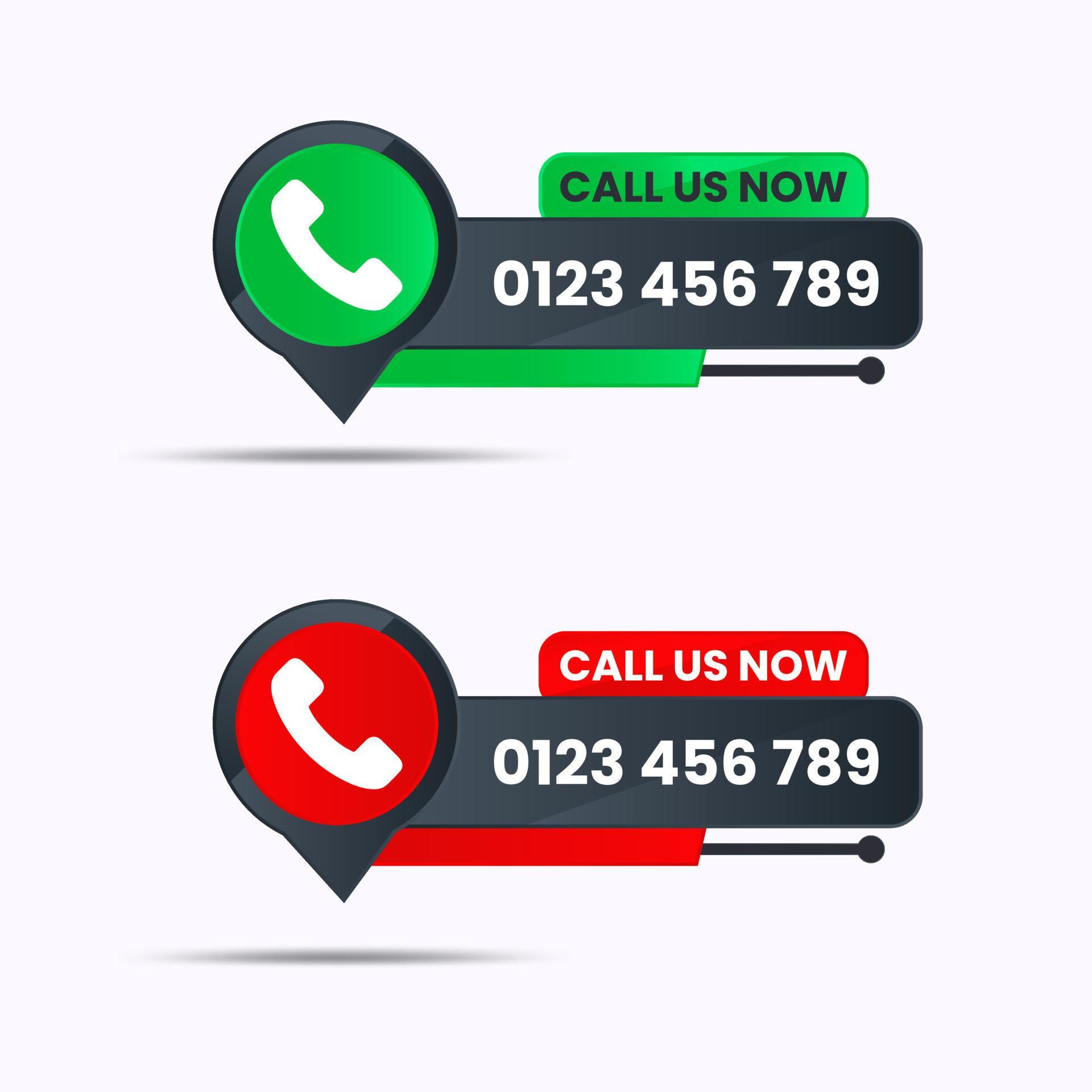 call us now button with phone number 13957015 Vector Art at Vecteezy