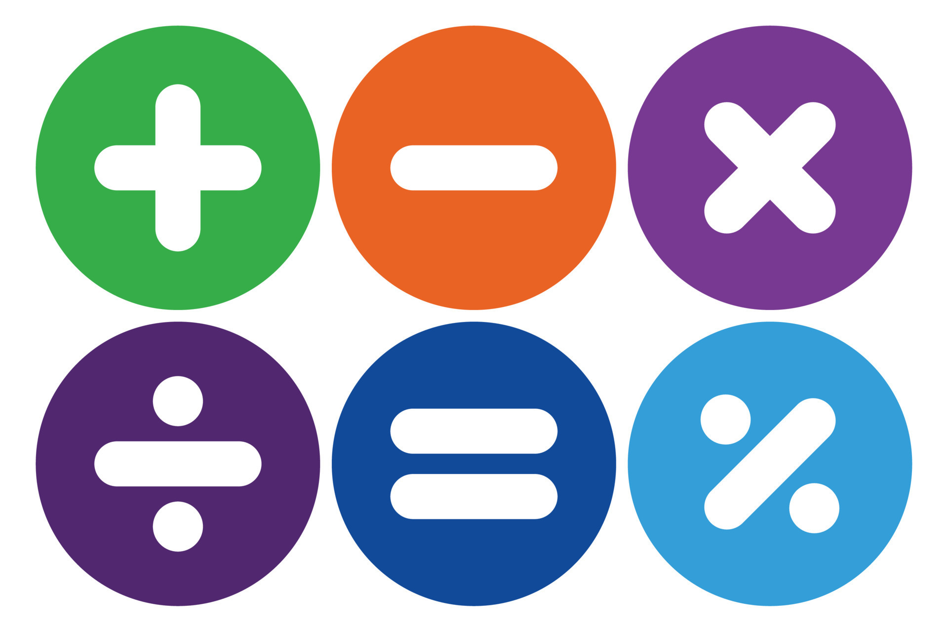 Symbols For Addition Subtraction Multiplication Division Equals And Symbols For Addition Subtraction Multiplication Division Equals And