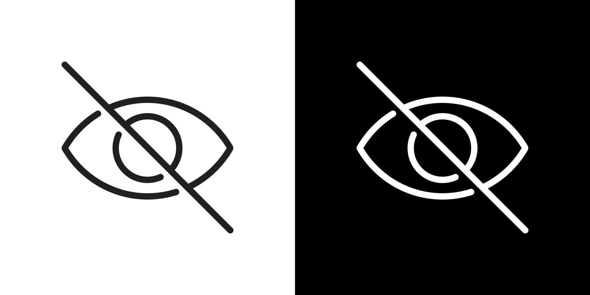 Sensitive content icon vector in line style. Crossed out eye sign ... Sensitive content icon vector in line style. Crossed out eye sign ...