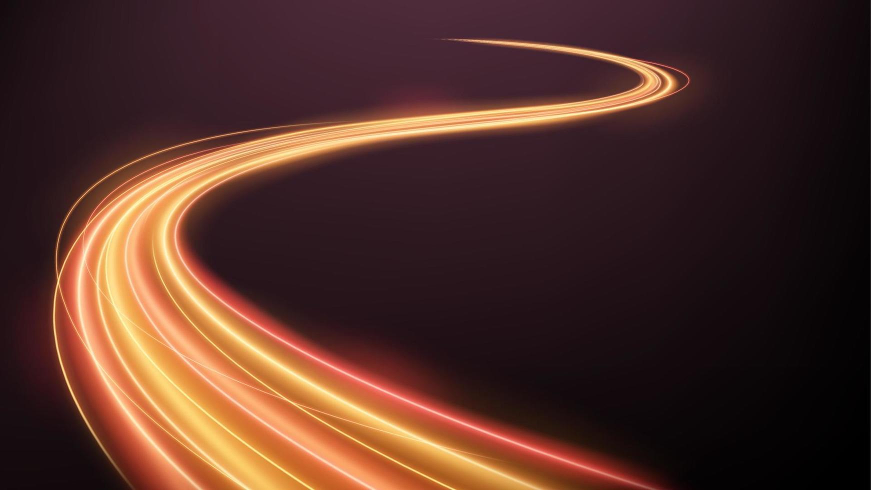 Colorful Light Trails, Long Time Exposure Motion Blur Effect. Vector Illustration 13964374 ...