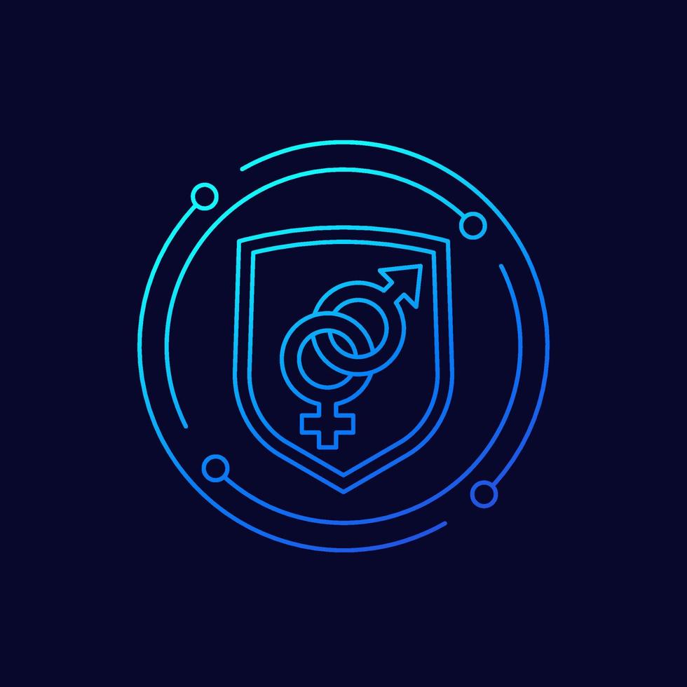 Safe Sex Std Prevention Line Vector Icon 13965033 Vector Art At Vecteezy