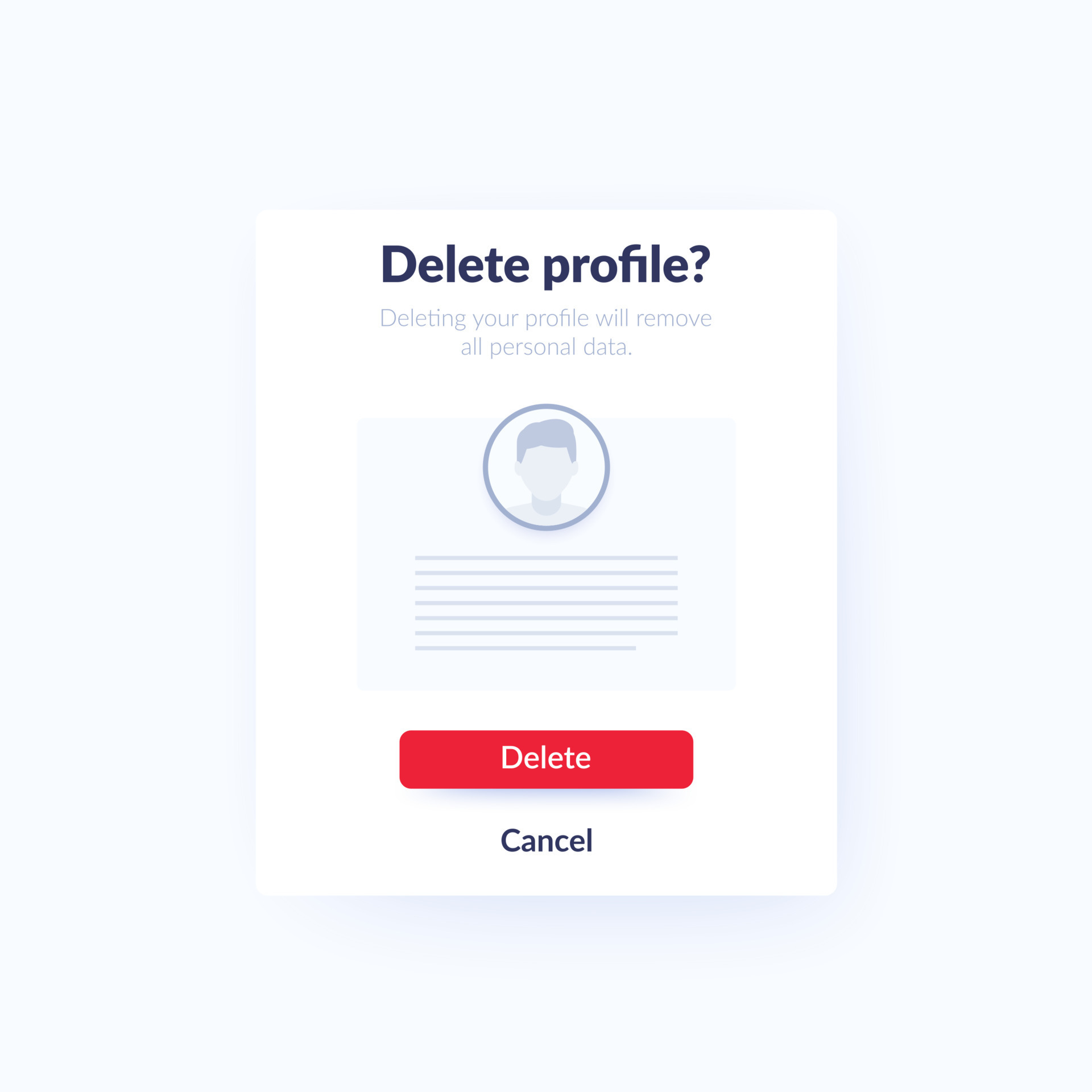 Delete Profile Account Form Vector Ui Design 13965089 Vector Art At Vecteezy
