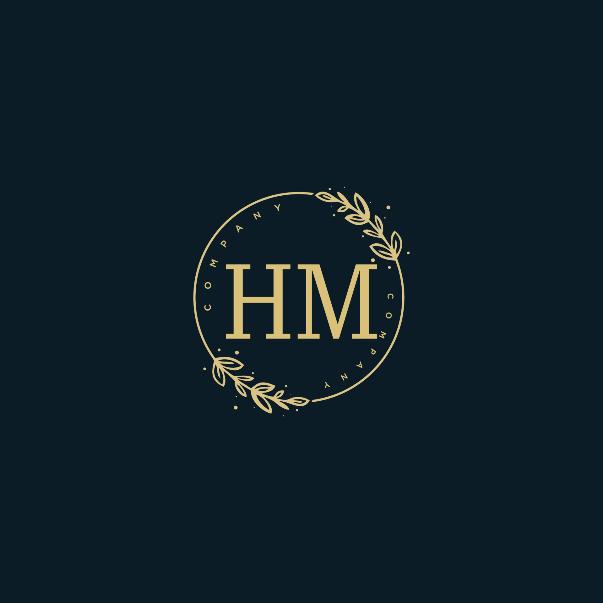 Initial HM beauty monogram and elegant logo design, handwriting logo of initial signature ...