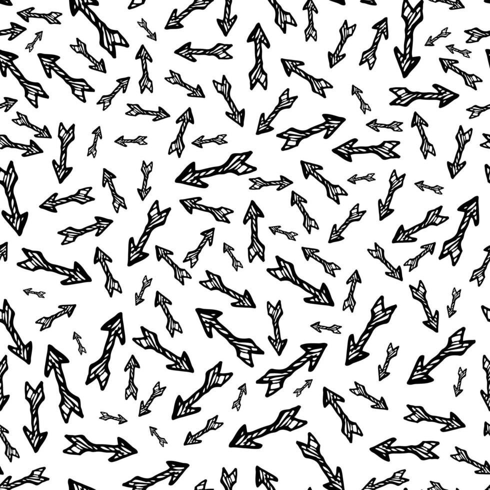 Seamless Pattern With Black Hand Drawn Arrows 13968069 Vector Art At