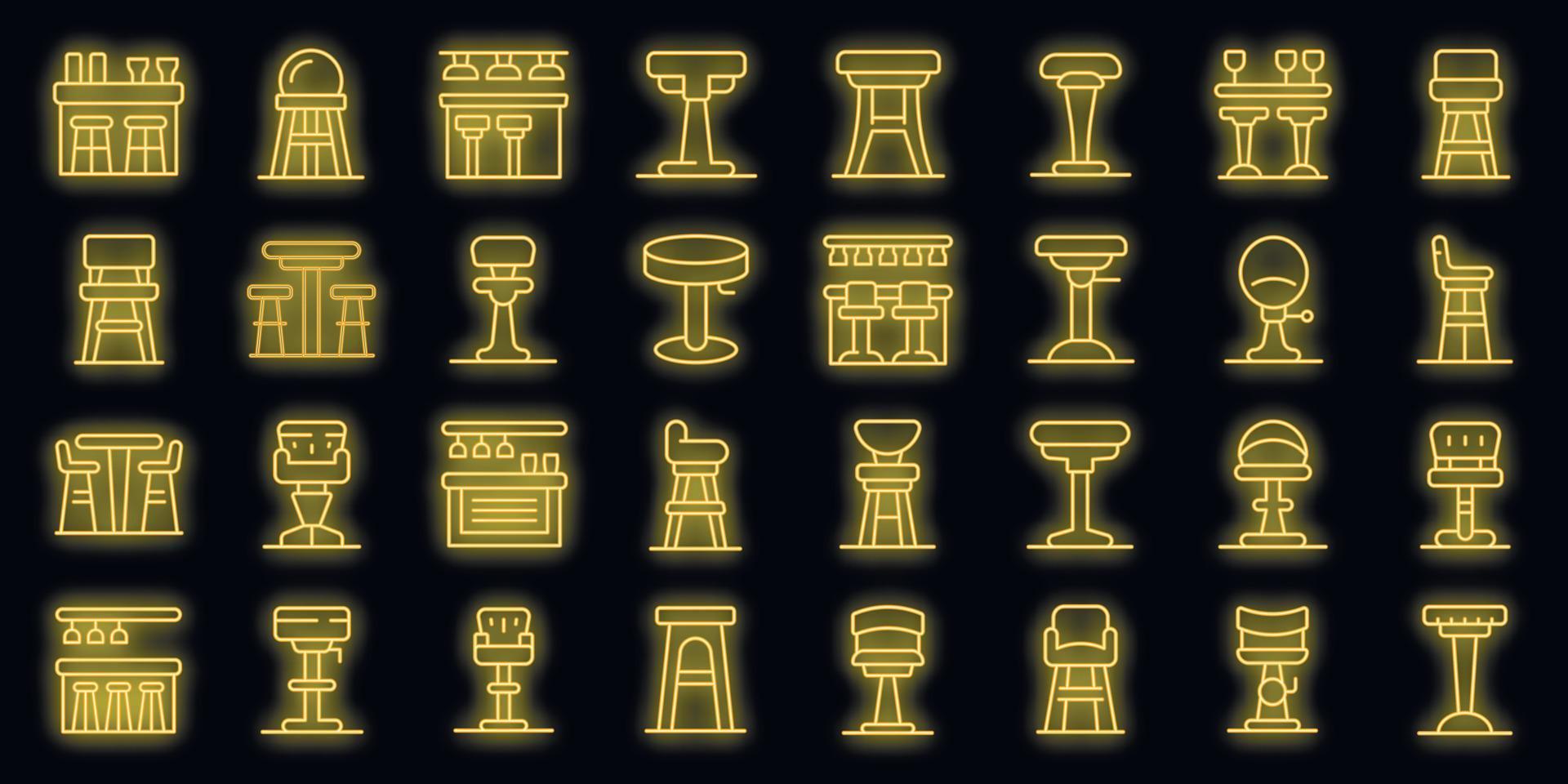 Bar stool icons set vector neon 13968565 Vector Art at Vecteezy Bar stool icons set vector neon 13968565 Vector Art at Vecteezy