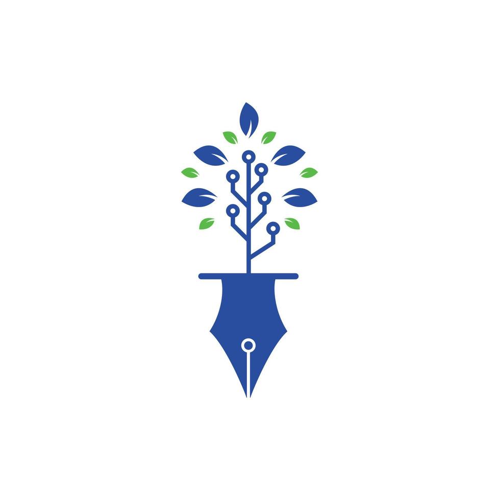 Tech Pen Logo Tech Pen With Tech Logo Design Template 13968924 Vector Art At Vecteezy