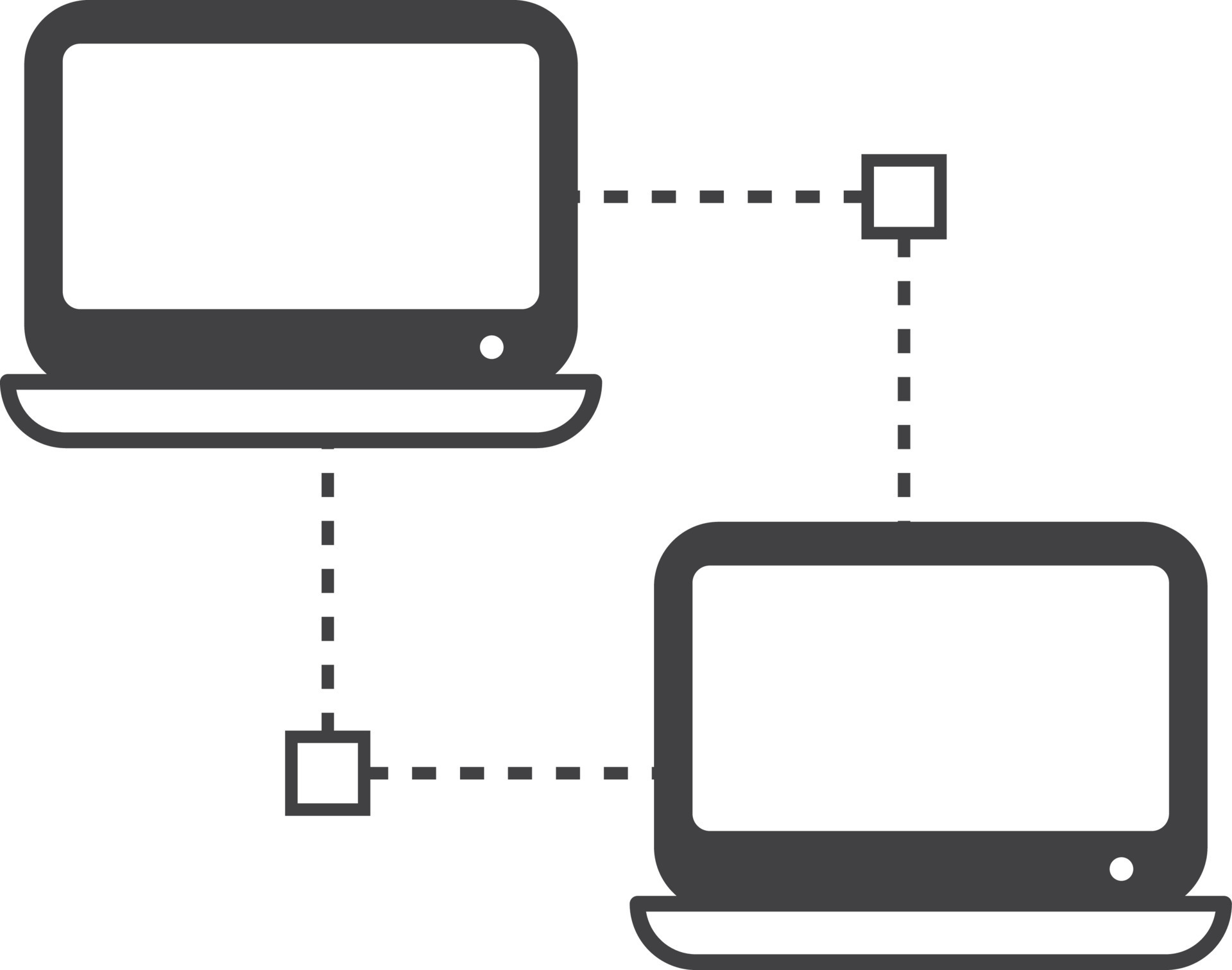 Laptop And Synchronization Illustration In Minimal Style 13972597