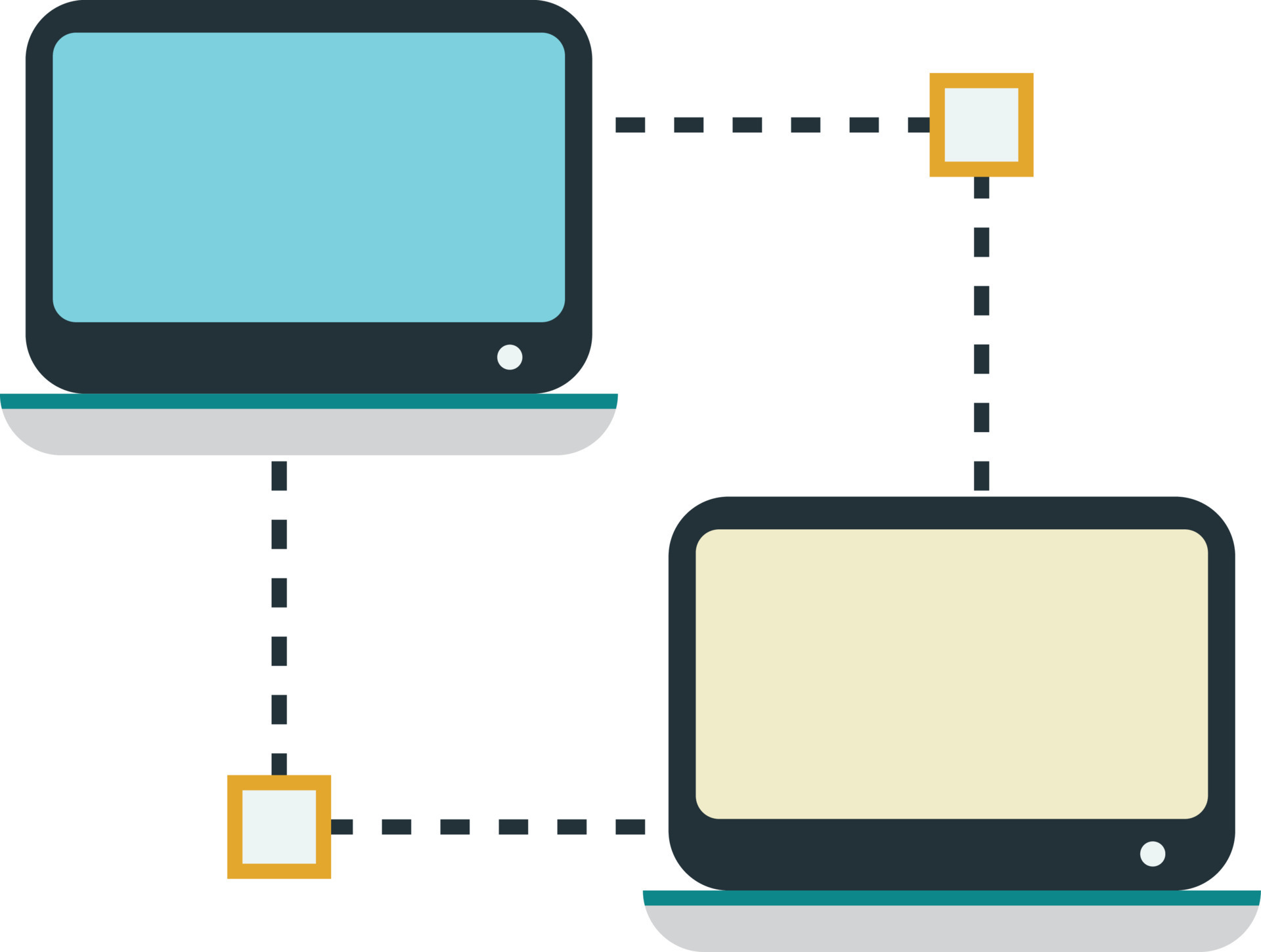 Laptop And Synchronization Illustration In Minimal Style 13972689