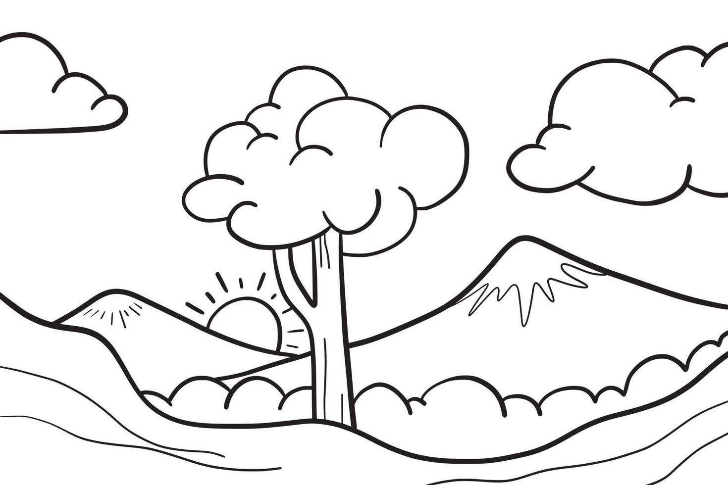 coloring picture mountains