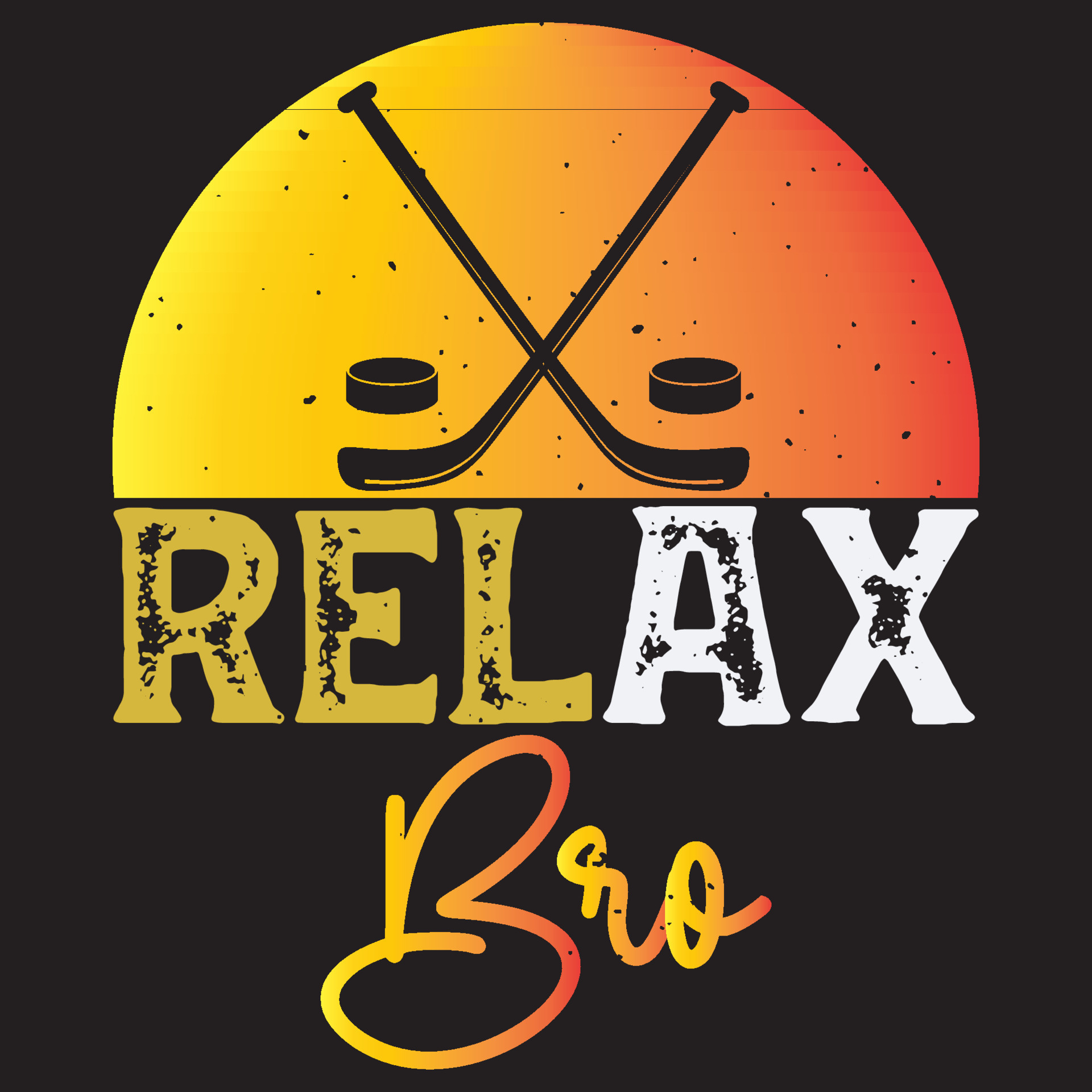 Relax Bro Hockey Design 13974531 Vector Art at Vecteezy